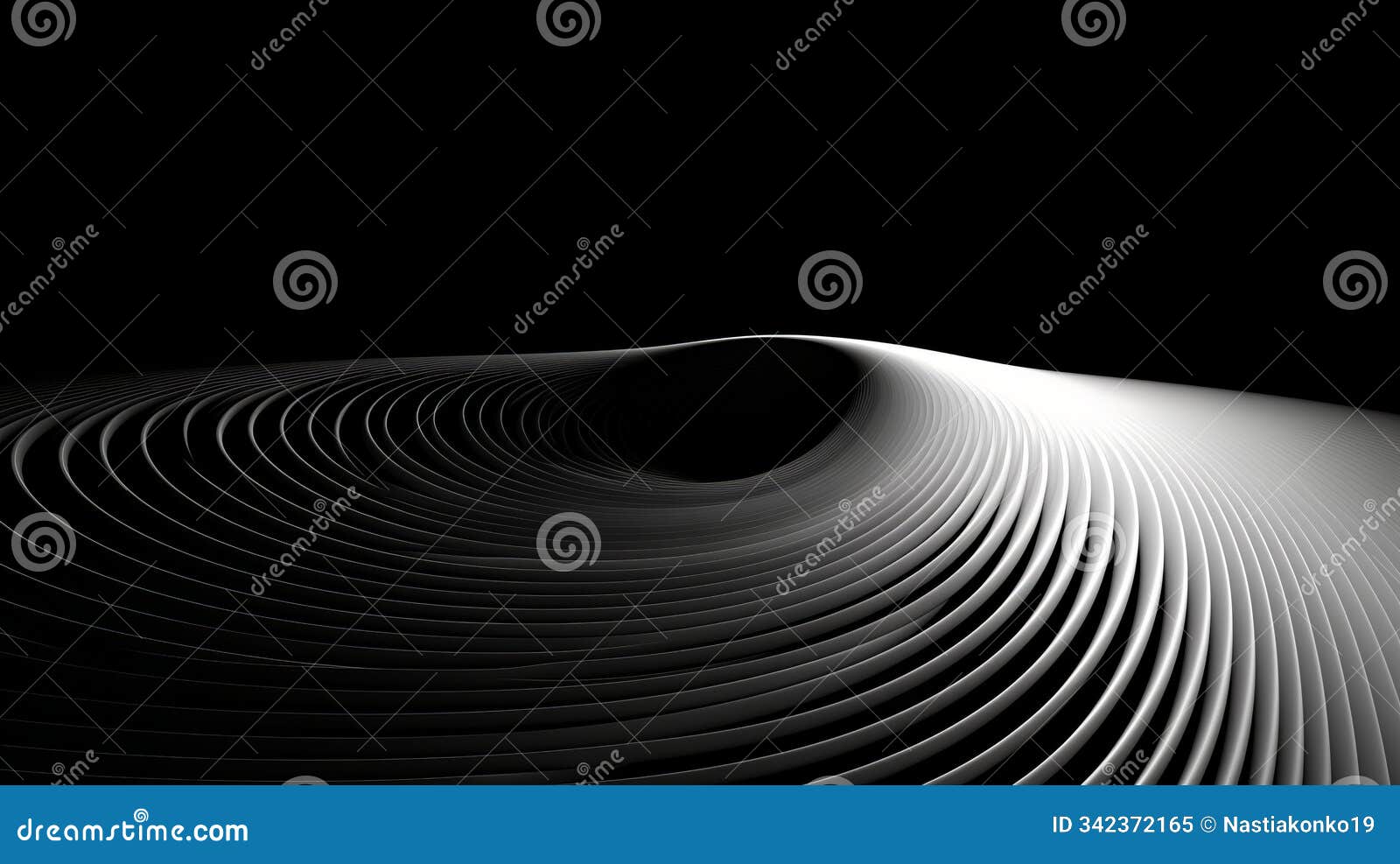 Illustration of a Black and White Abstract Object with a Curved Shape ...