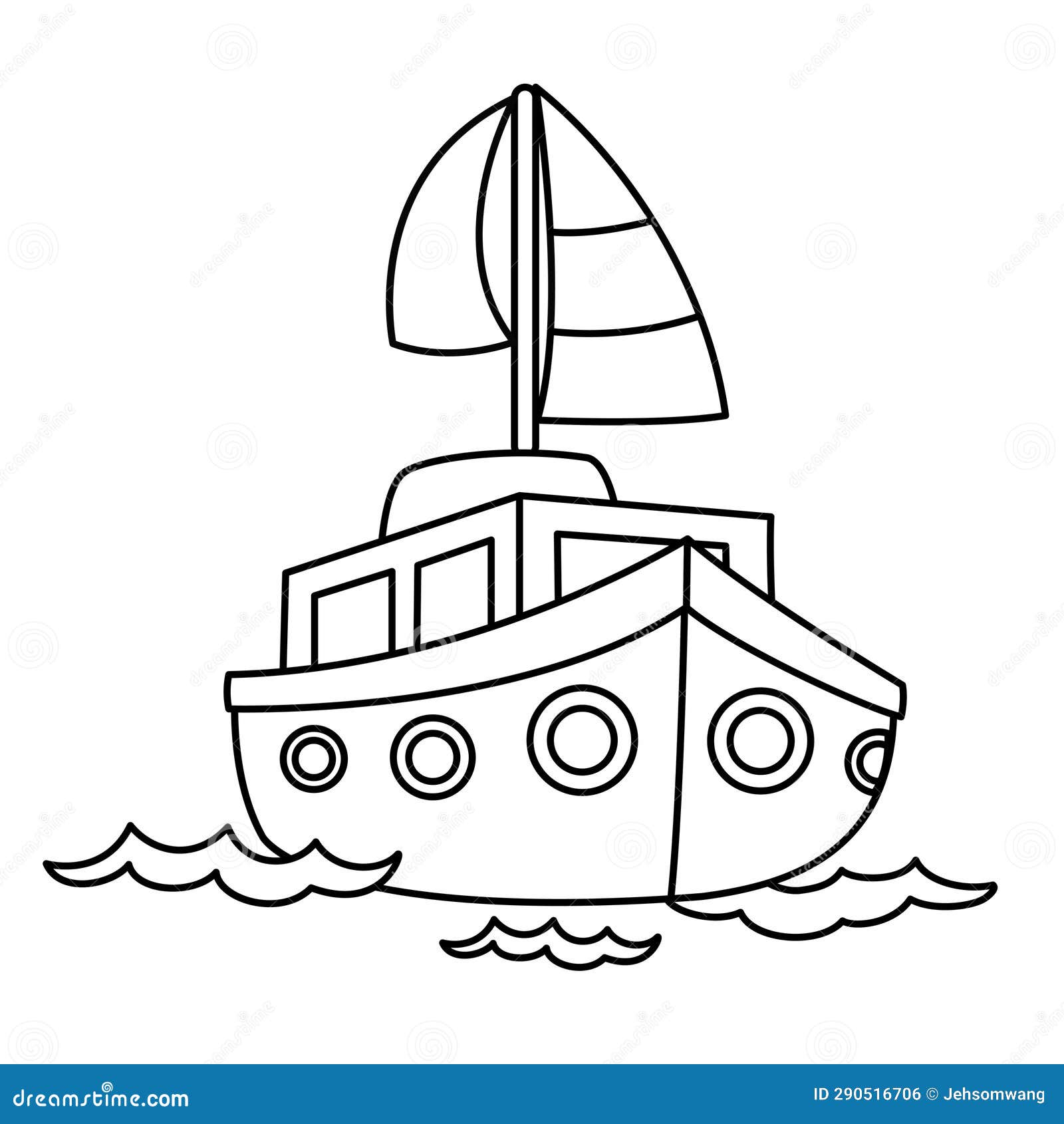 Illustration Black and White Boat Stock Vector - Illustration of page ...