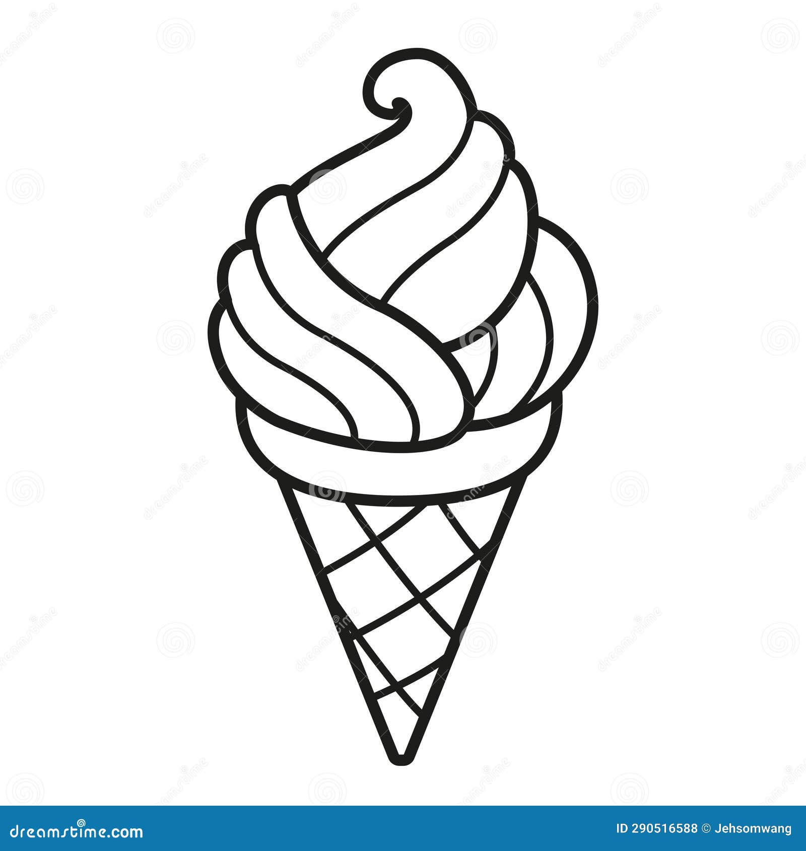 Illustration Black and White Ice Cream Stock Vector - Illustration of ...