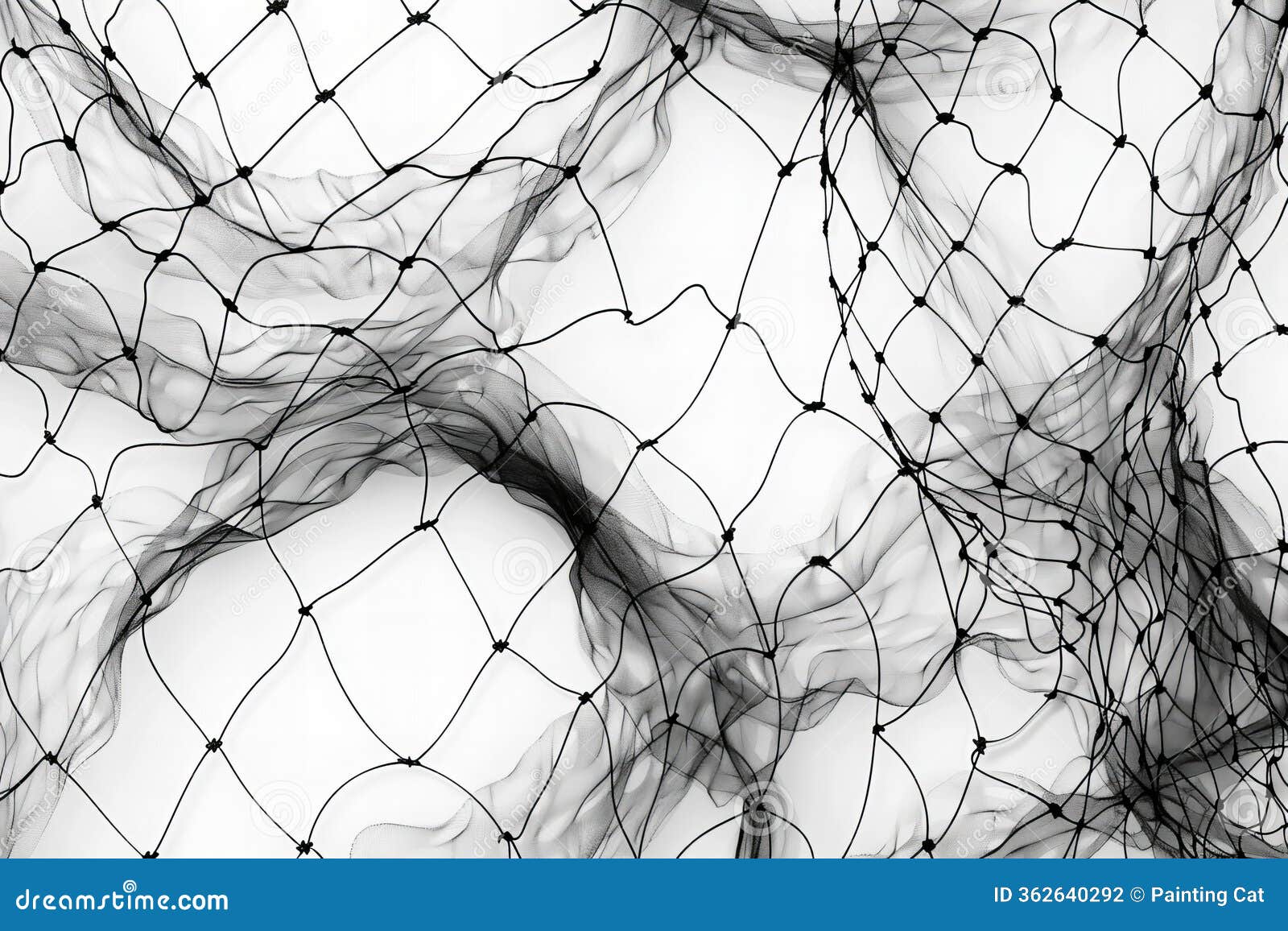 A Black and White Line Drawing of Fish Net Texture, on a Solid ...