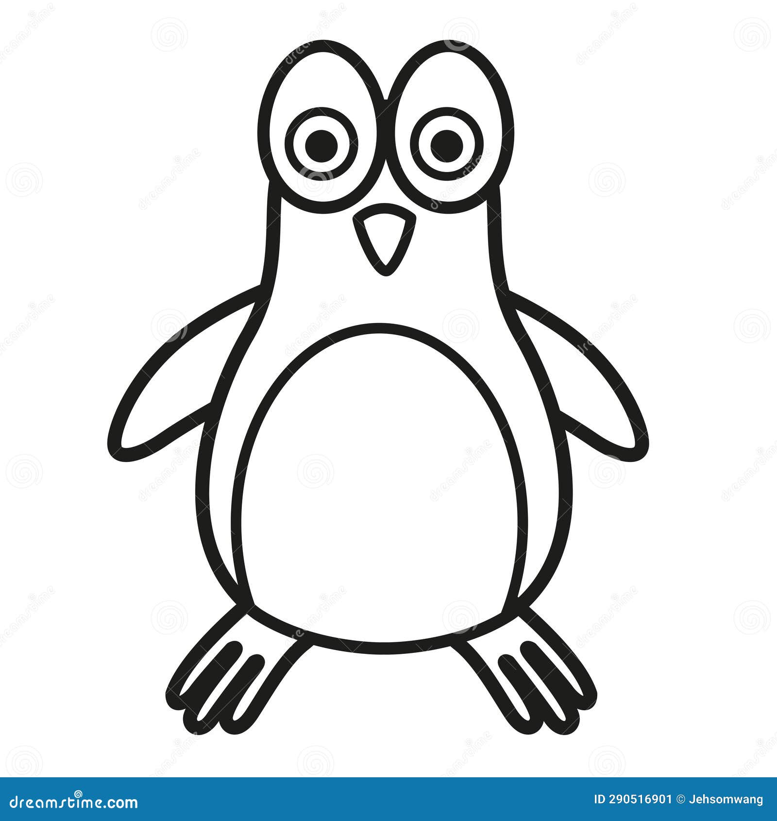 Illustration Black and White Penguin Stock Vector - Illustration of ...