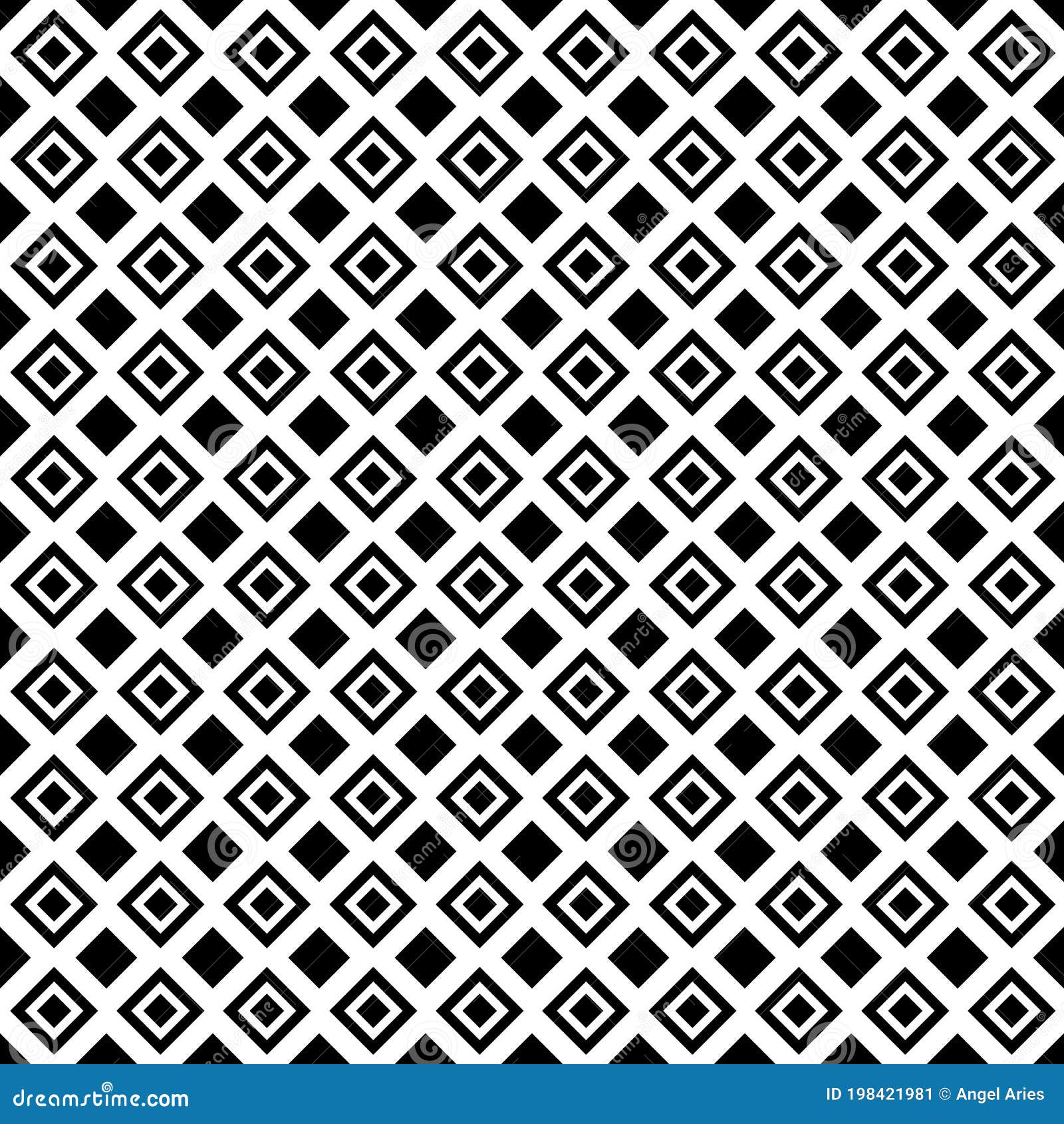 Illustration of Black White Square Diamond Tile Pattern Stock Vector ...