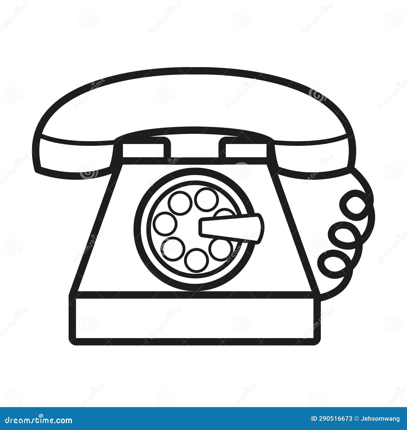 Illustration Black and White Telephone Stock Illustration ...