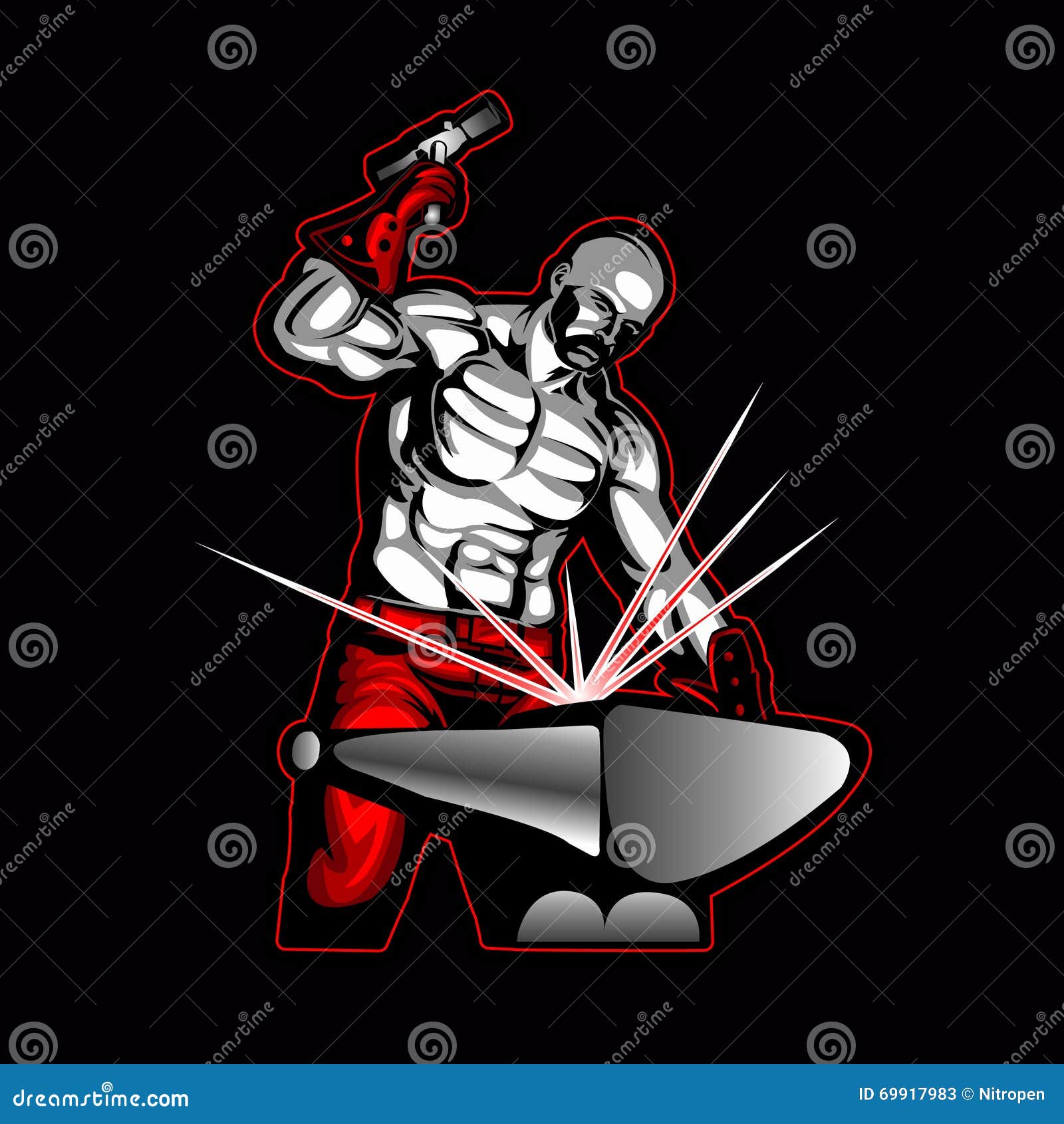 Illustration of a Blacksmith Stock Vector - Illustration of forge ...