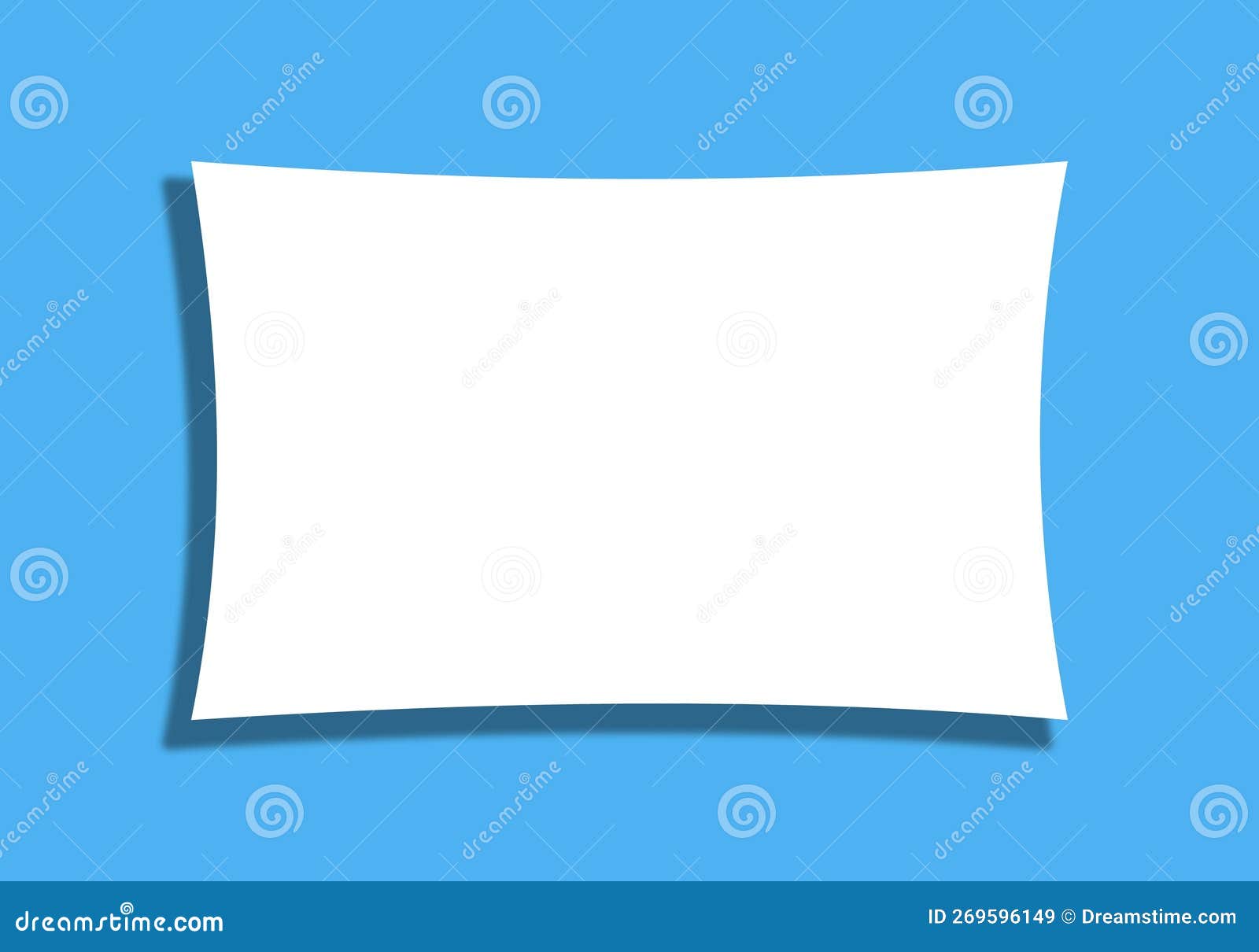 Illustration of a Blank White Paper with Shadow Isolated on Blue ...