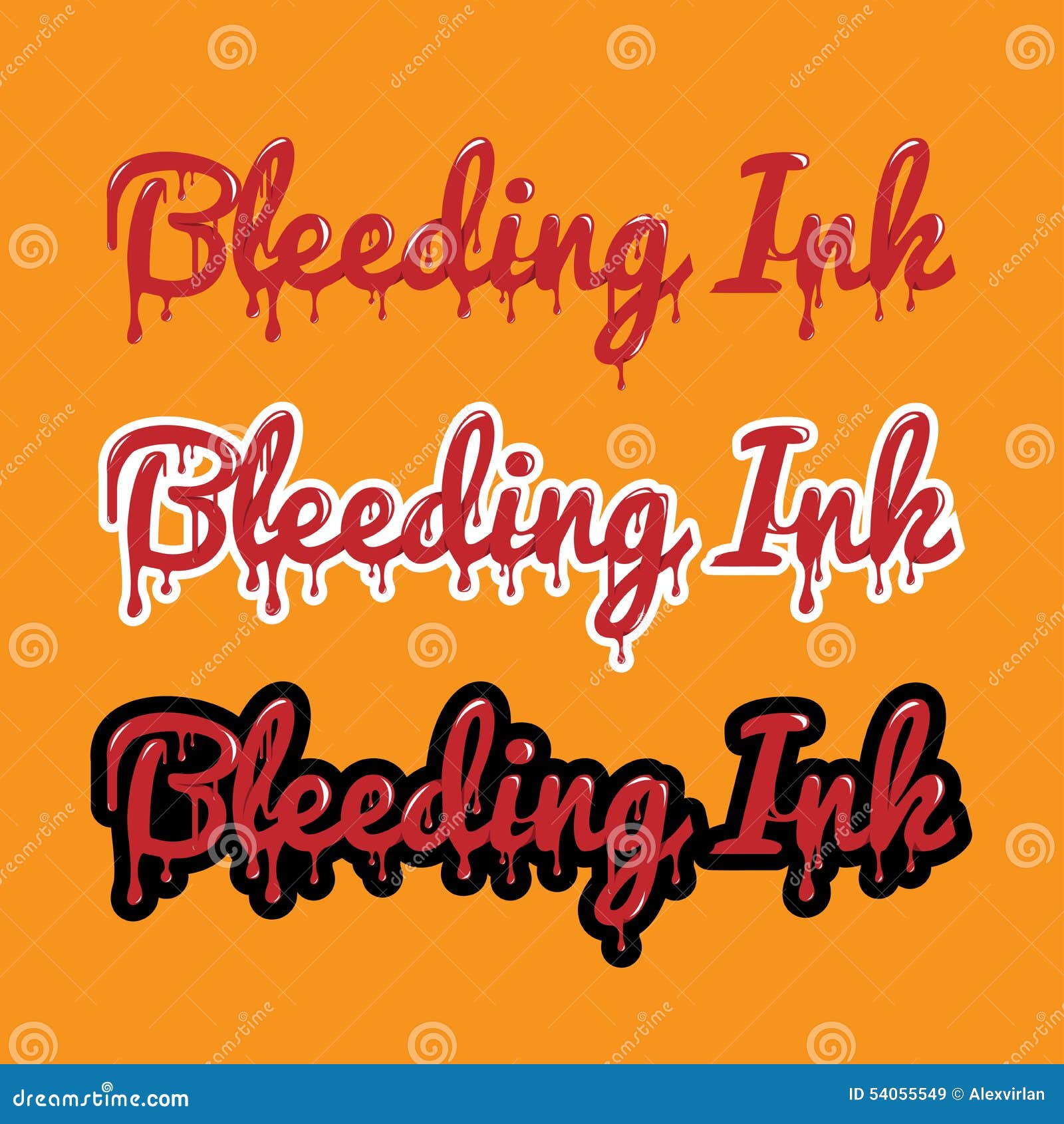 Illustration bleeding ink stock vector. Illustration of logo - 54055549
