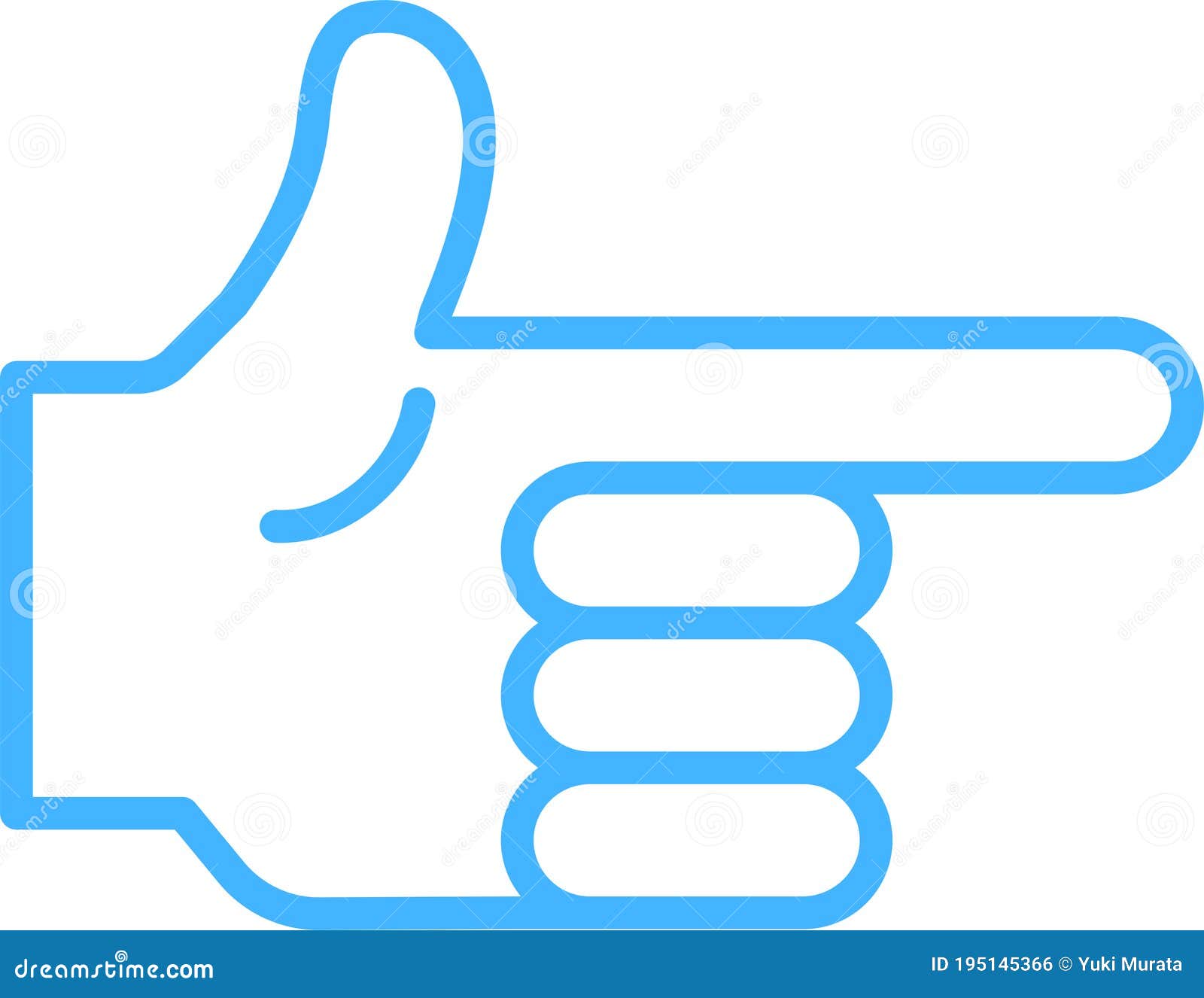 Illustration Bleue D'un Signe De Main Illustration de Vecteur ...