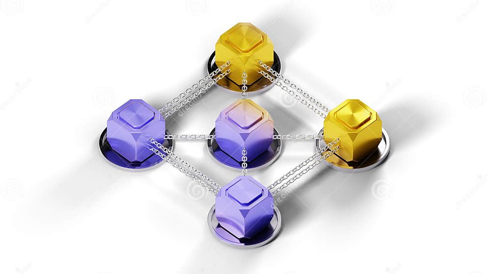 Illustration Of Blockchain Network Communication Using Interconnected