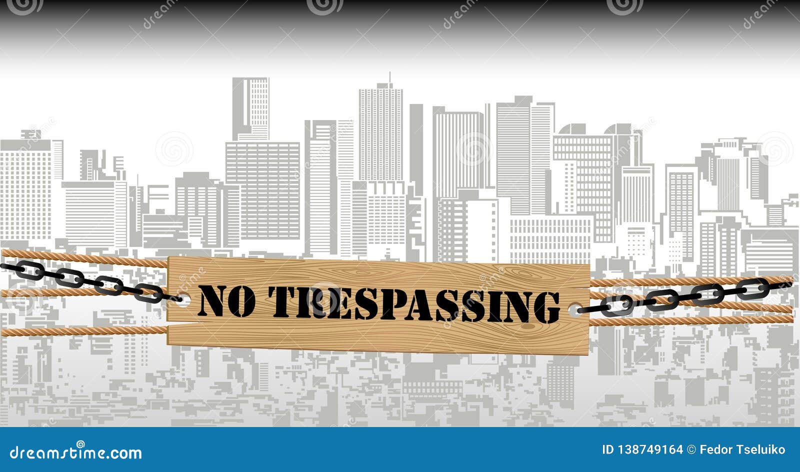 Illustration with Blocked Way Sign. Stock Vector - Illustration of line ...