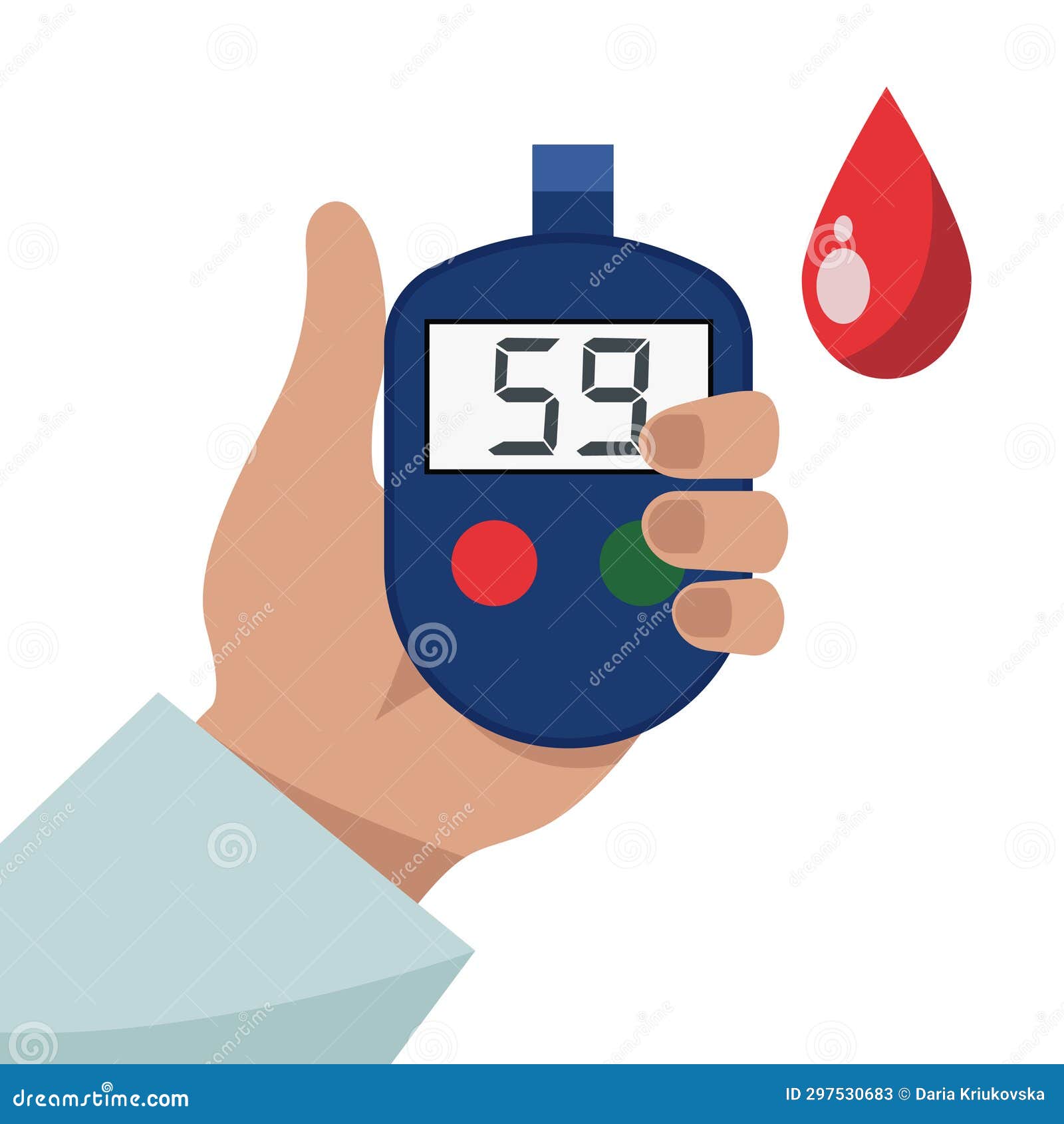 Illustration of a Blood Glucose Test for Diabetes. Flat Illustration of ... Illustration of a Blood Glucose Test for Diabetes. Flat Illustration of ...