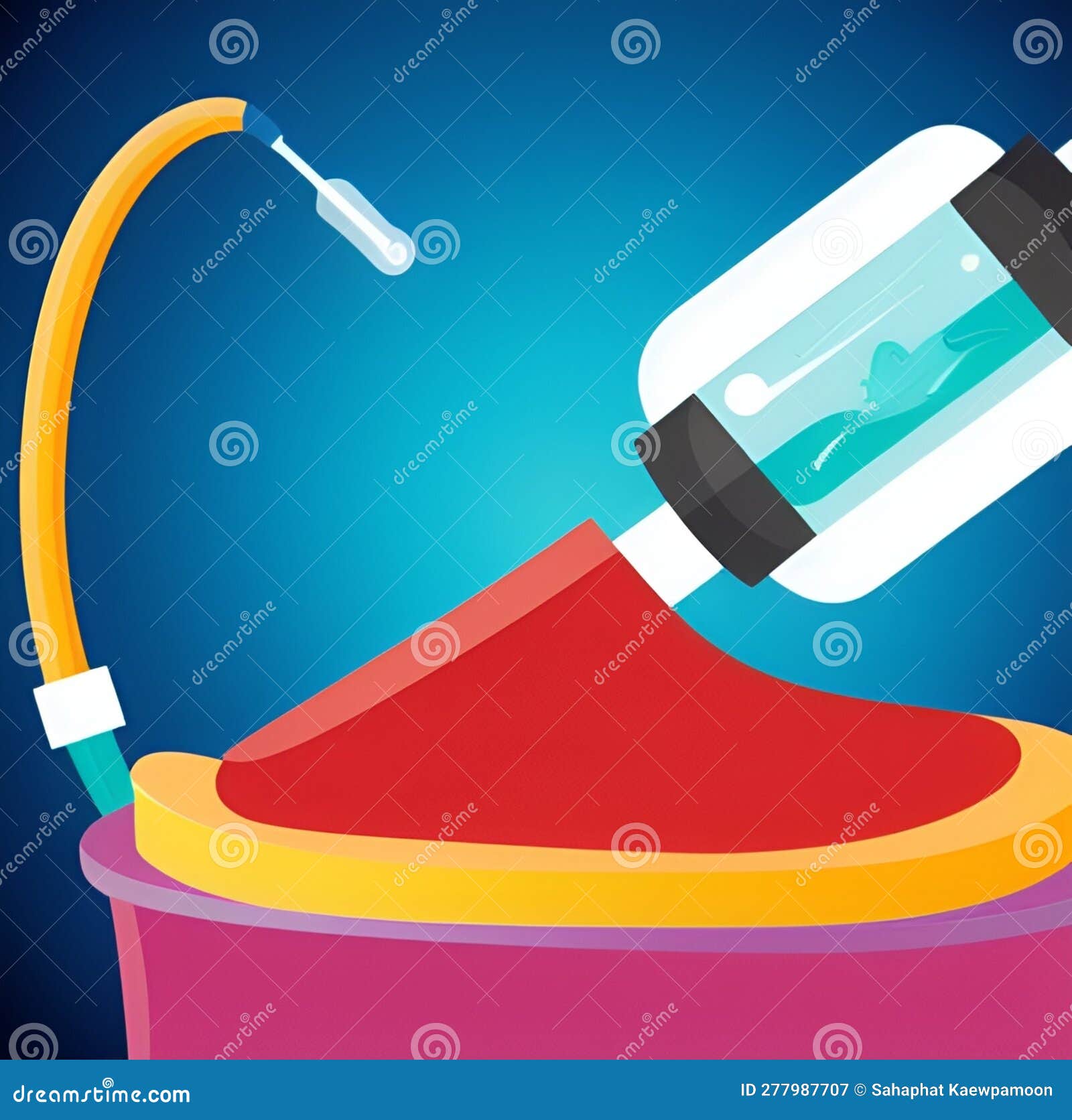Illustration of a Blood Transfusion with a Syringe on a Blue Background ...