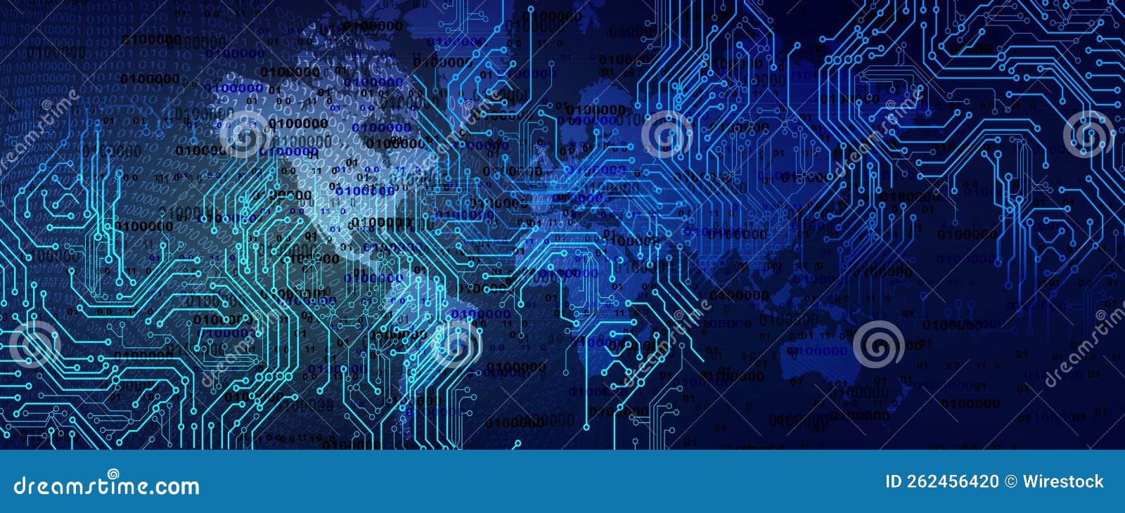 Illustration of a Blue Abstract Digital Background with Code Numbers ...