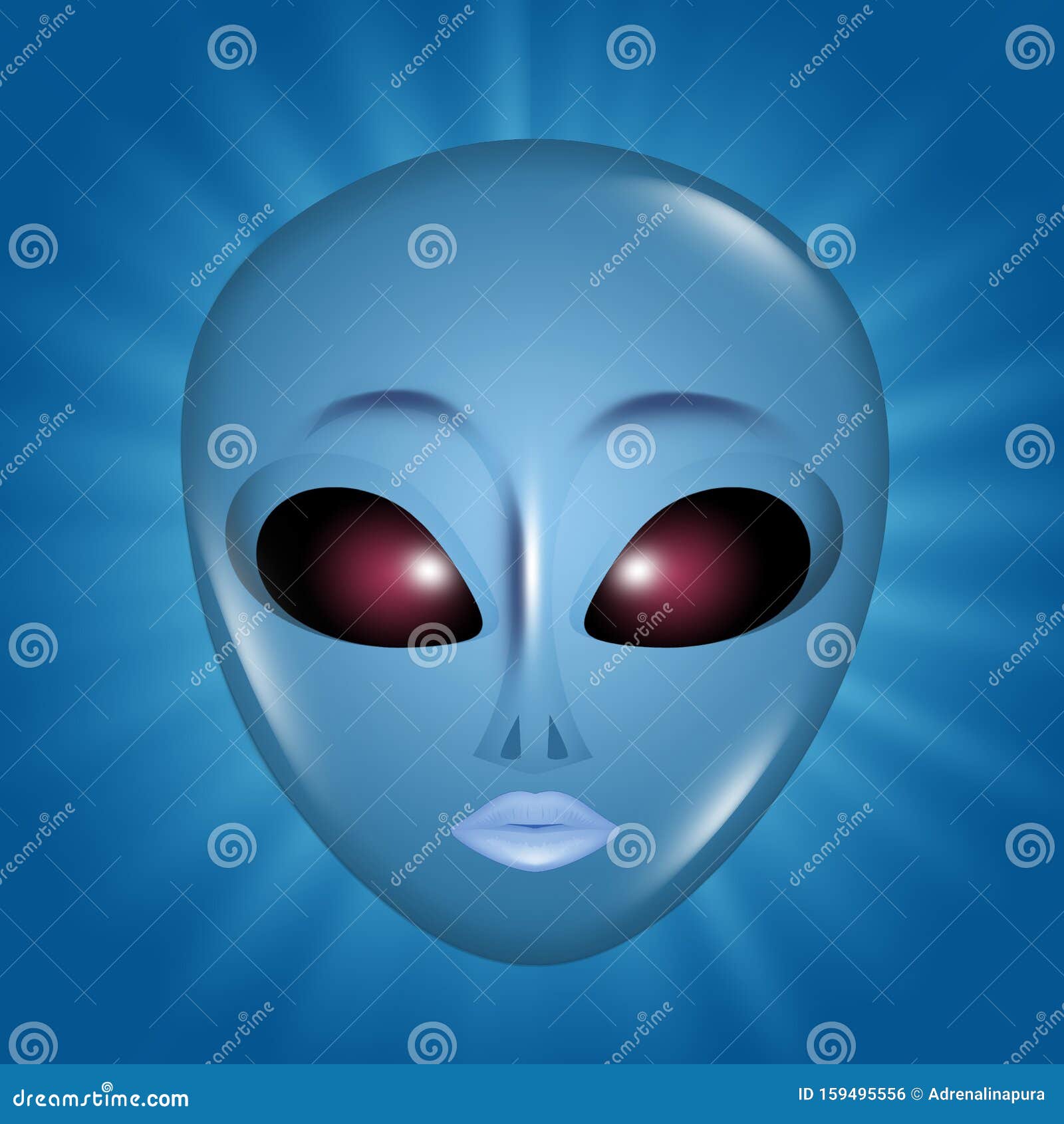 Illustration of Blue Alien Face Stock Illustration - Illustration of ...