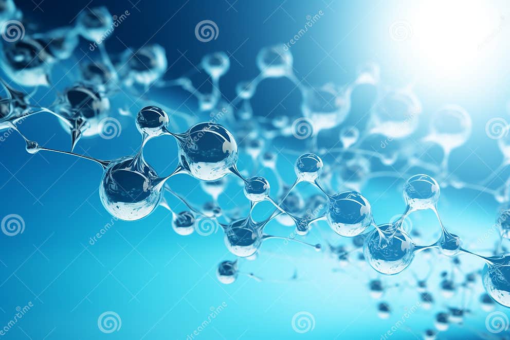 Illustration of Blue Background with Hydrogen Molecule. Generative AI ...
