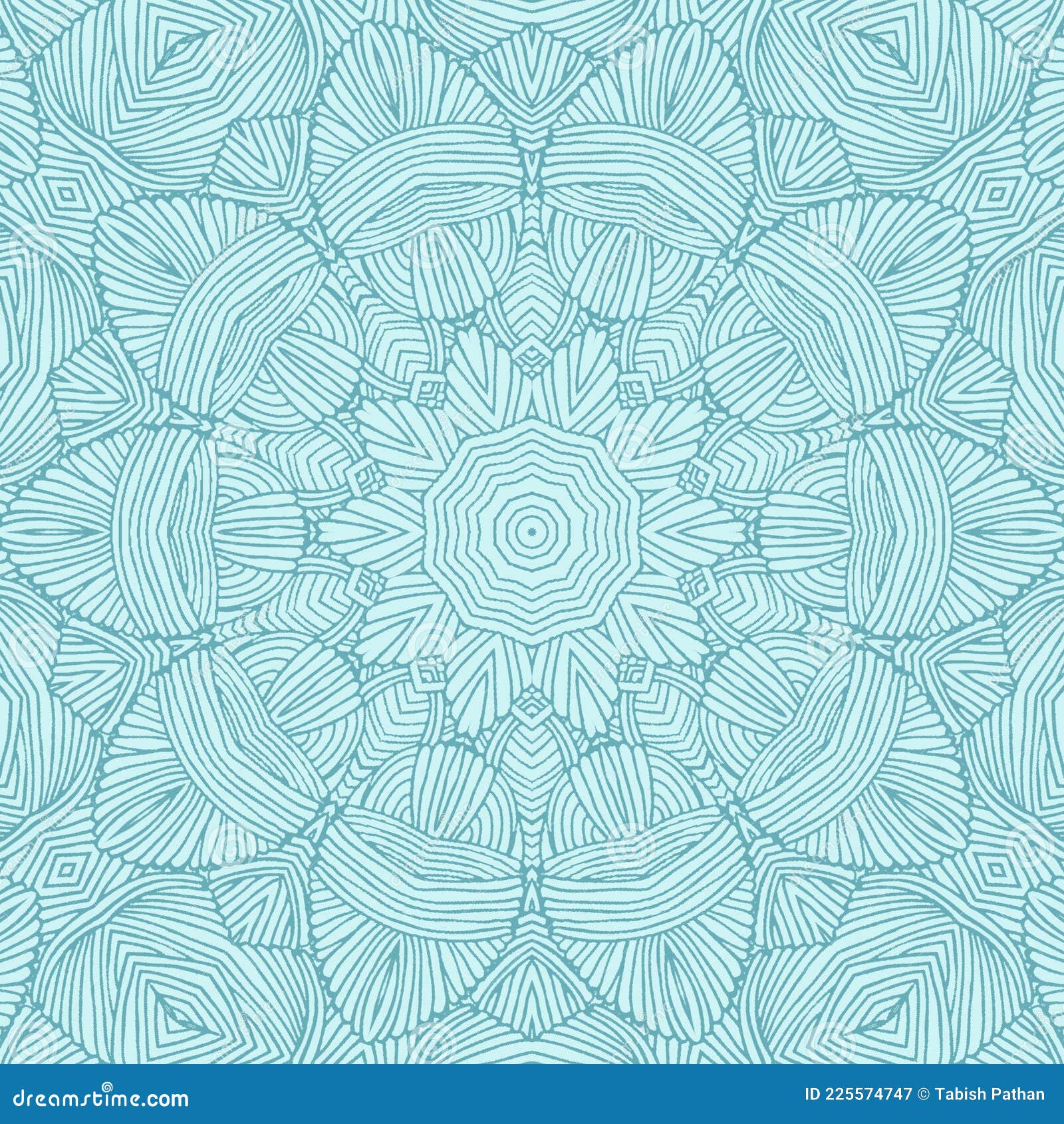 Illustration of Blue Background with Mandala Pattern Stock Illustration ...