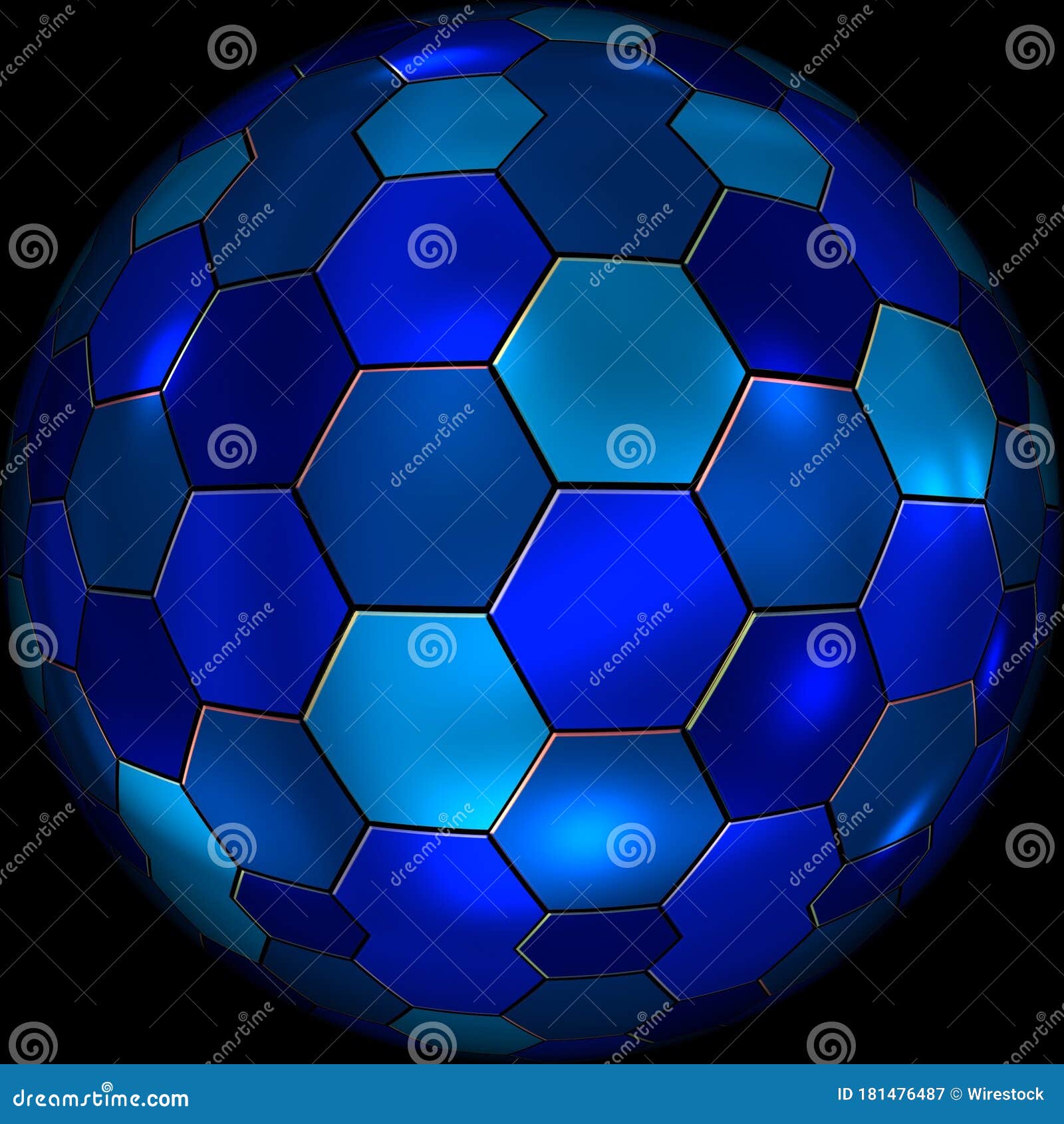 Illustration of a Blue Ball Behind a Black Background Stock ...