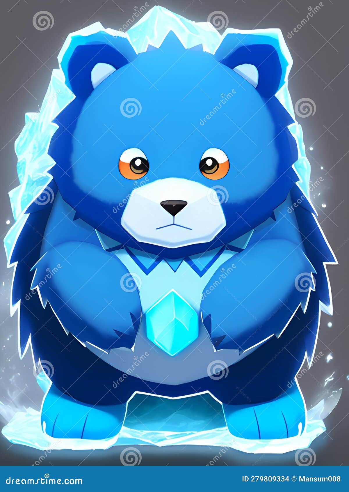 Illustration of a Blue Bear Cartoon Background, Ai Generated Stock ...