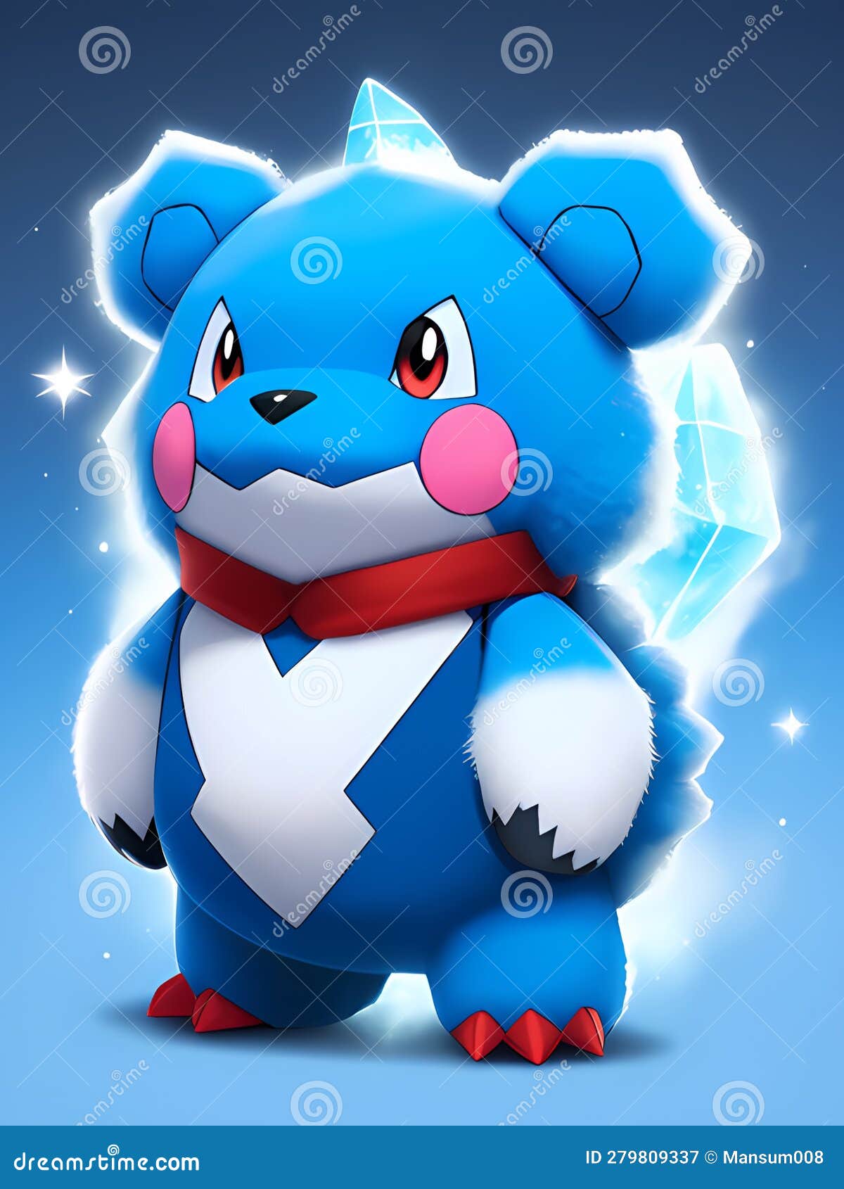 Illustration of a Blue Bear Cartoon Background, Ai Generated Stock ...