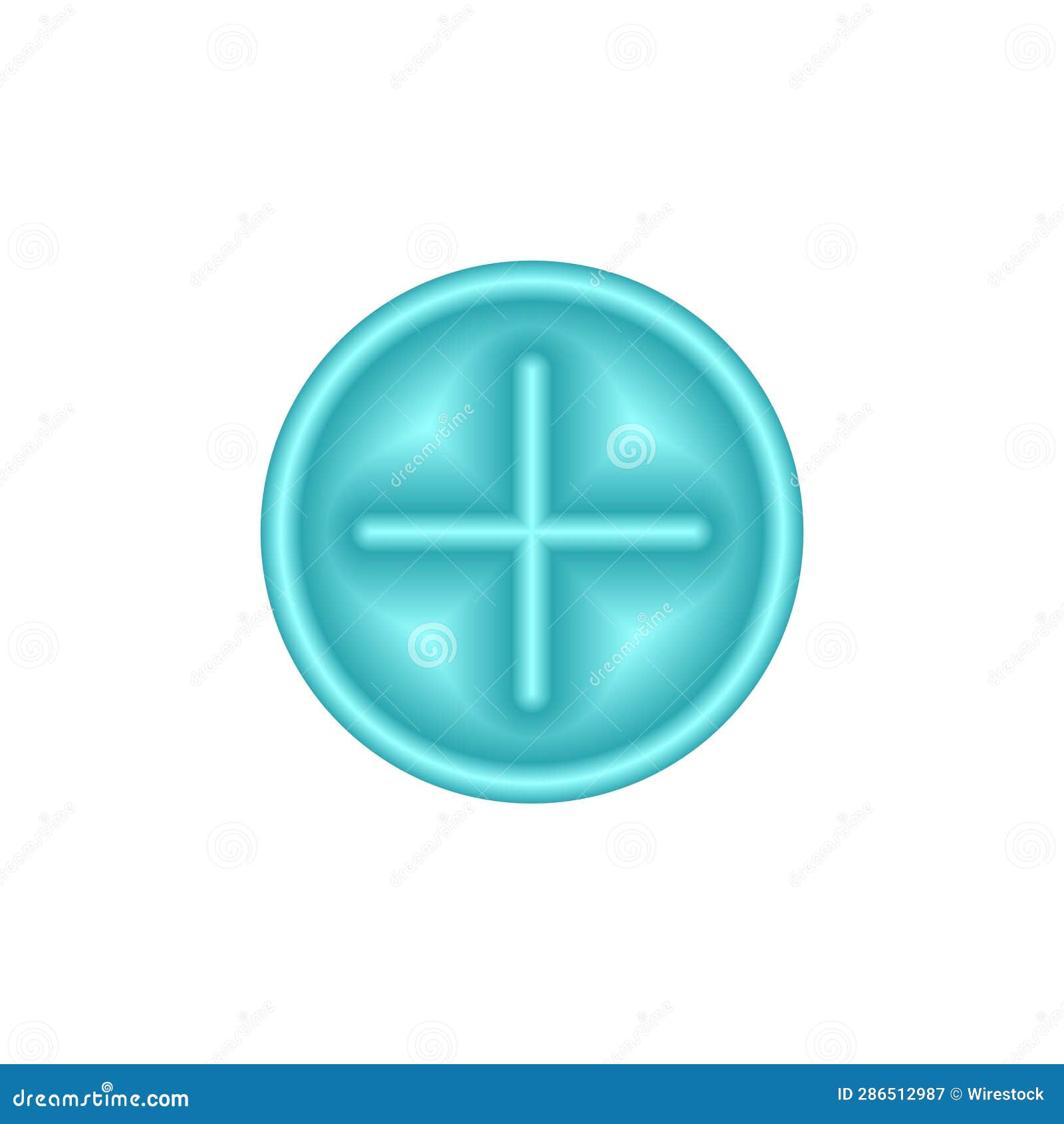 Illustration of a Blue Button Icon on a White Background Stock ...