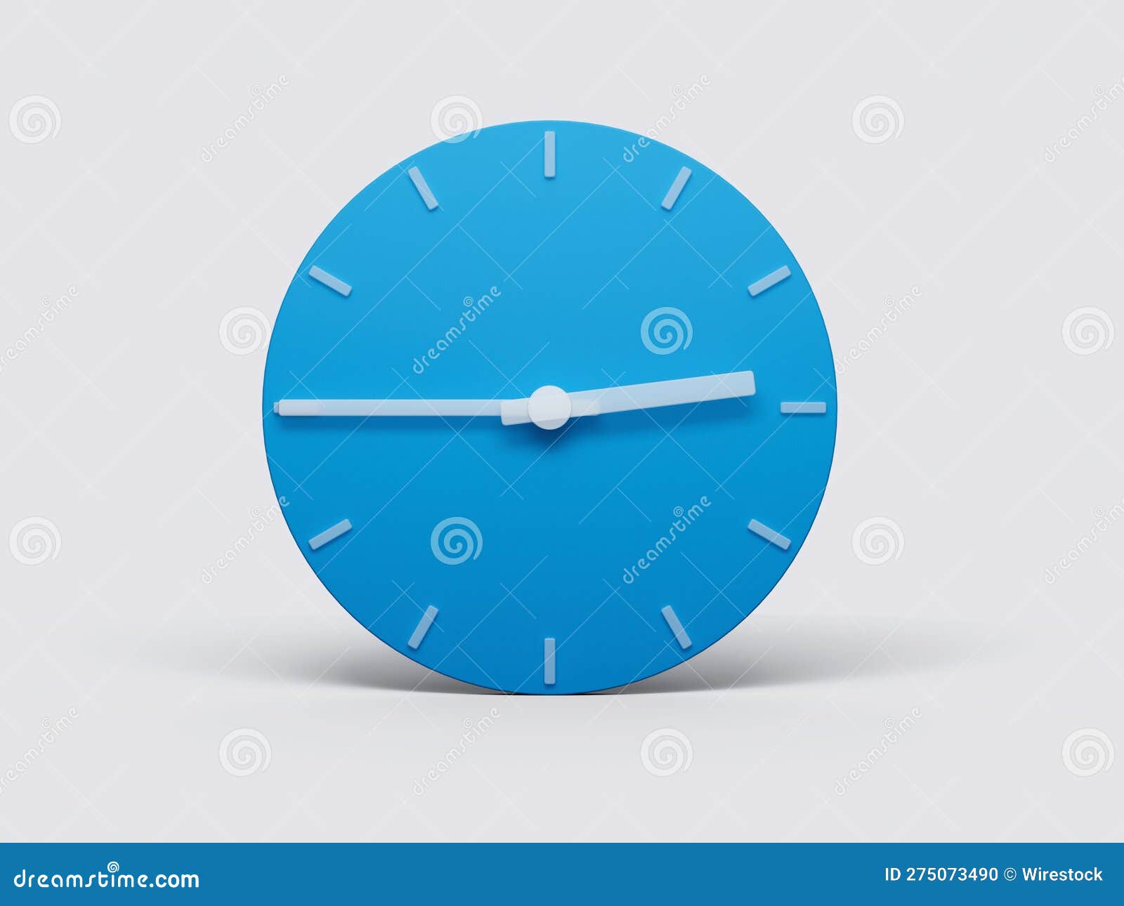 Illustration of a Blue Clock with White Hands Isolated on the White ...