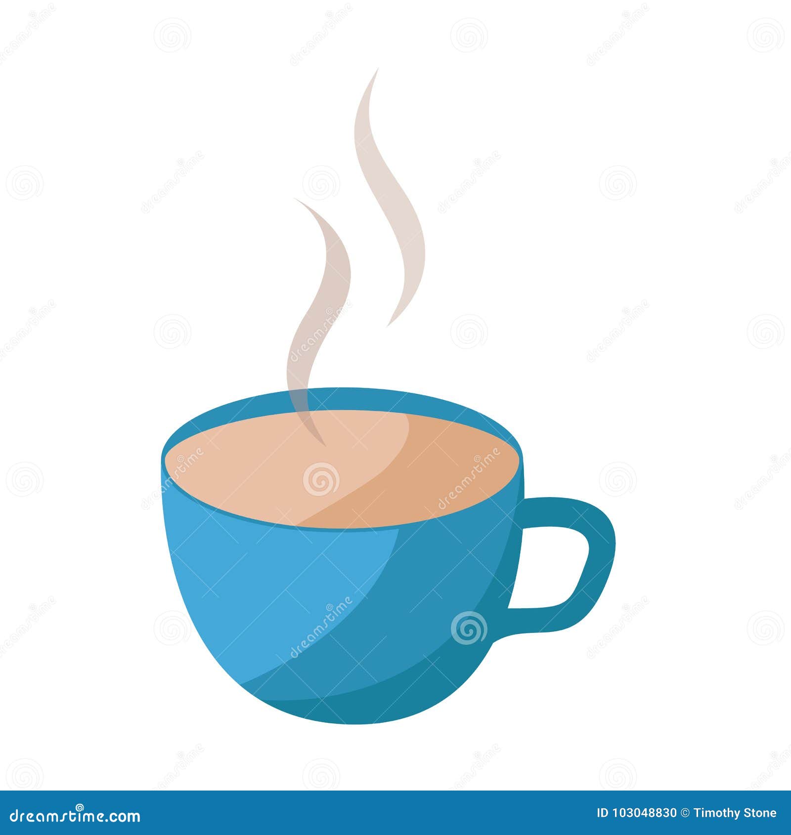 Illustration of Blue Cup of Coffee Stock Vector - Illustration of ...