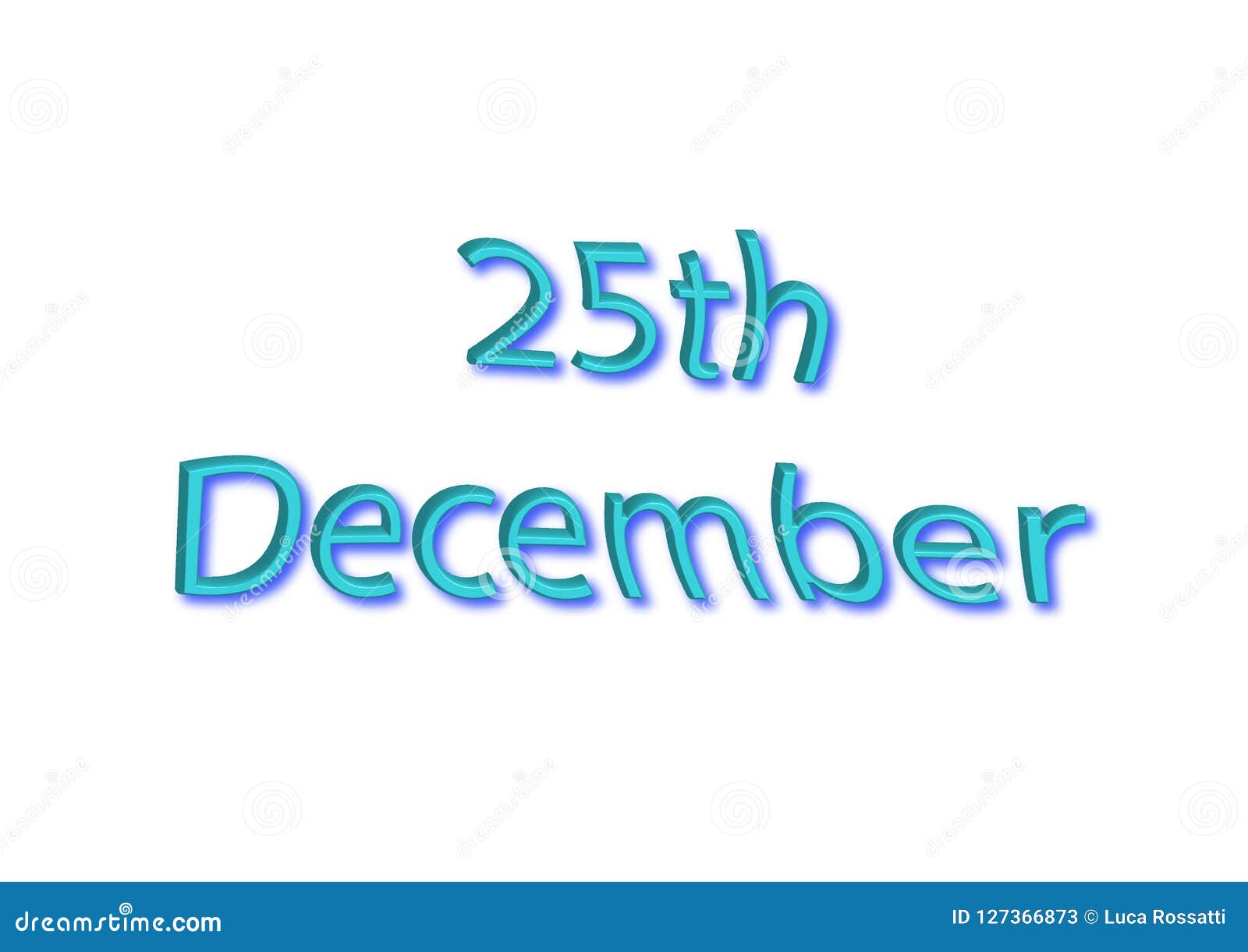 Illustration,blue 25 December Write Isolated in a White Background ...