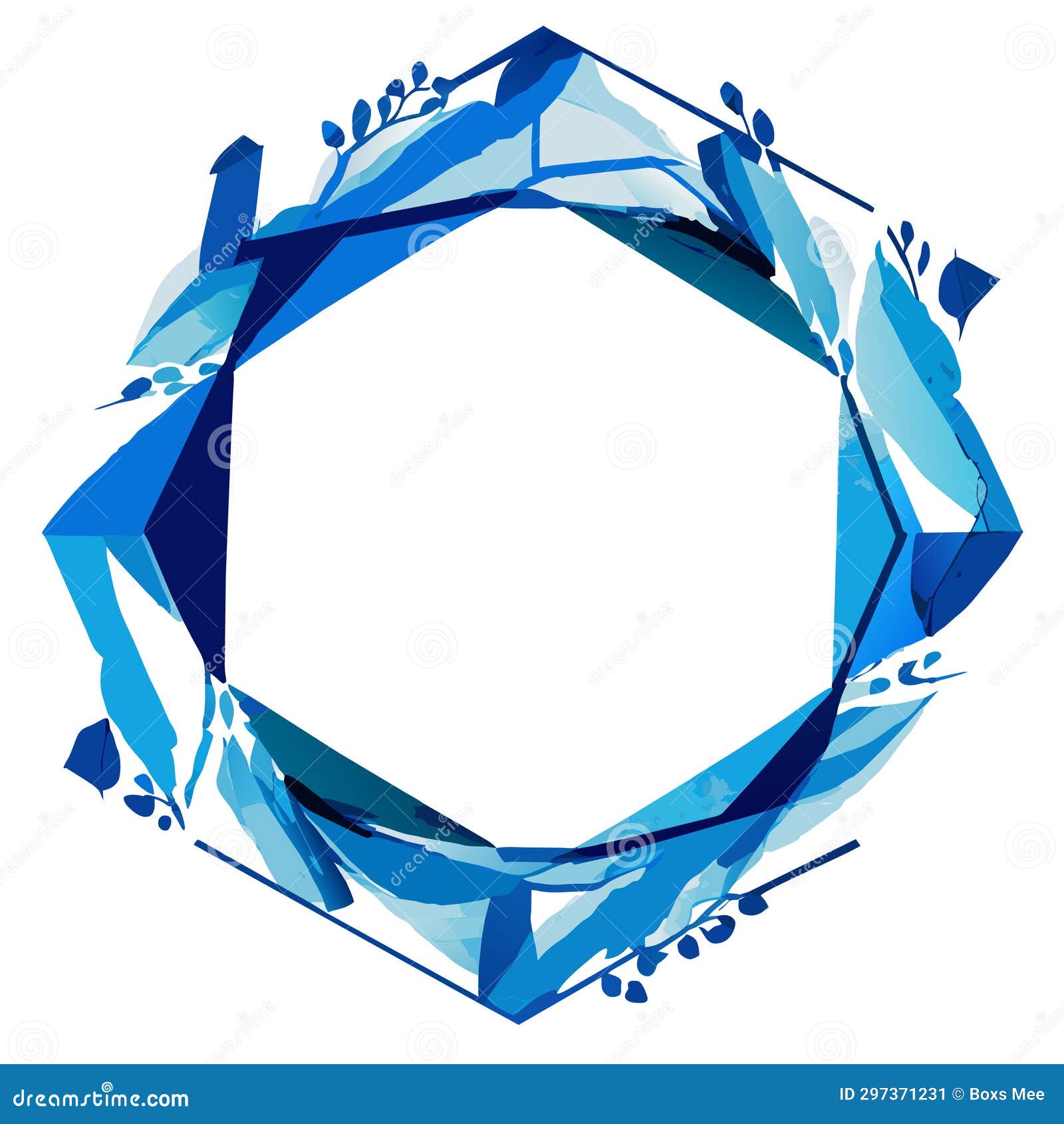 Illustration of a Blue Diamond Frame on a White Background - Vector AI ...