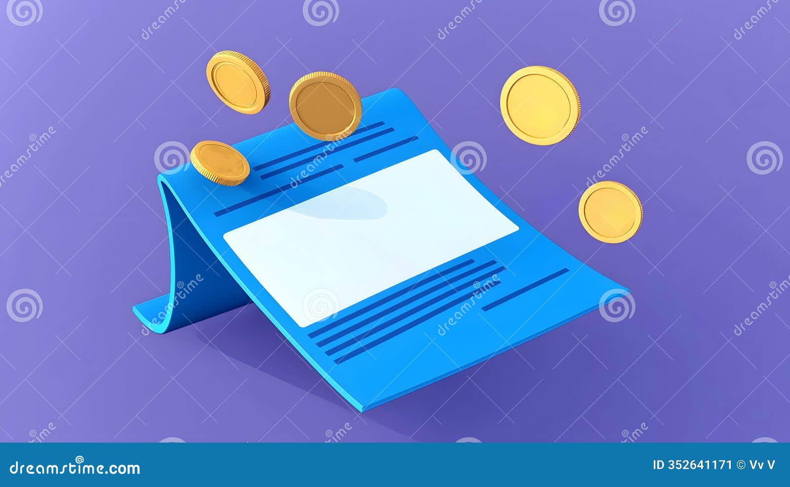 Blue Document Folder Icon Isolated On White Background. Accounting ...