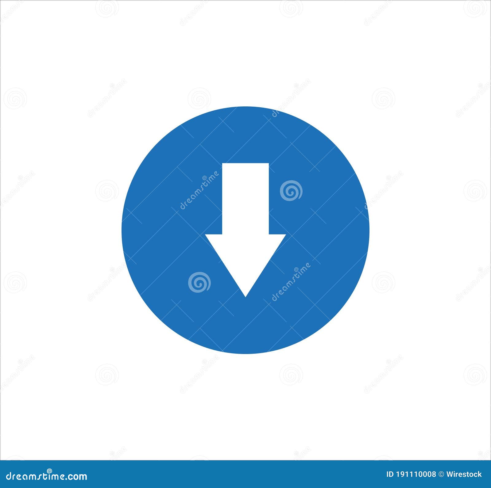 Illustration of a Blue Download Icon Isolated on a White Background ...