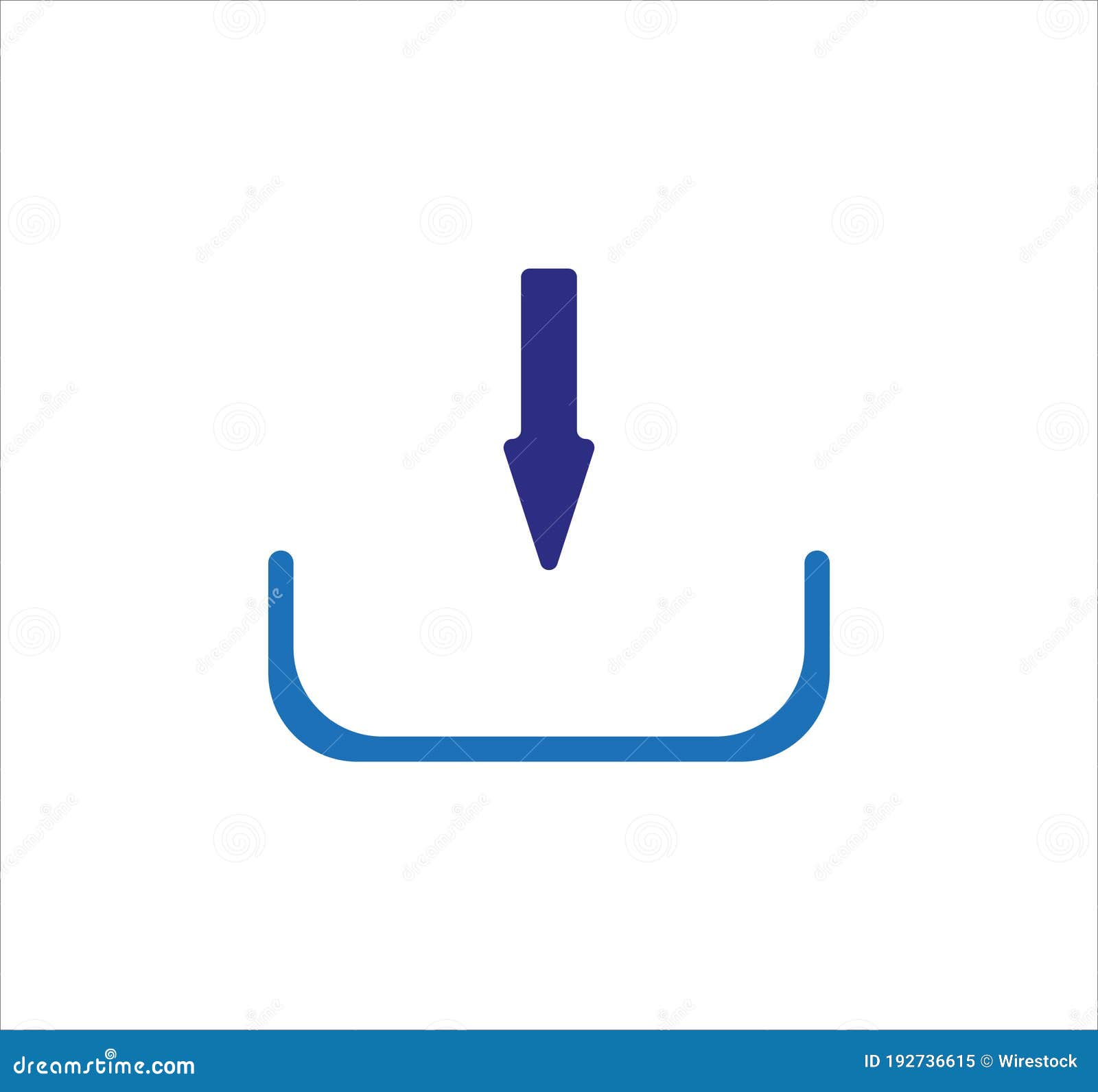 Illustration of a Blue Download Icon Isolated on a White Background ...