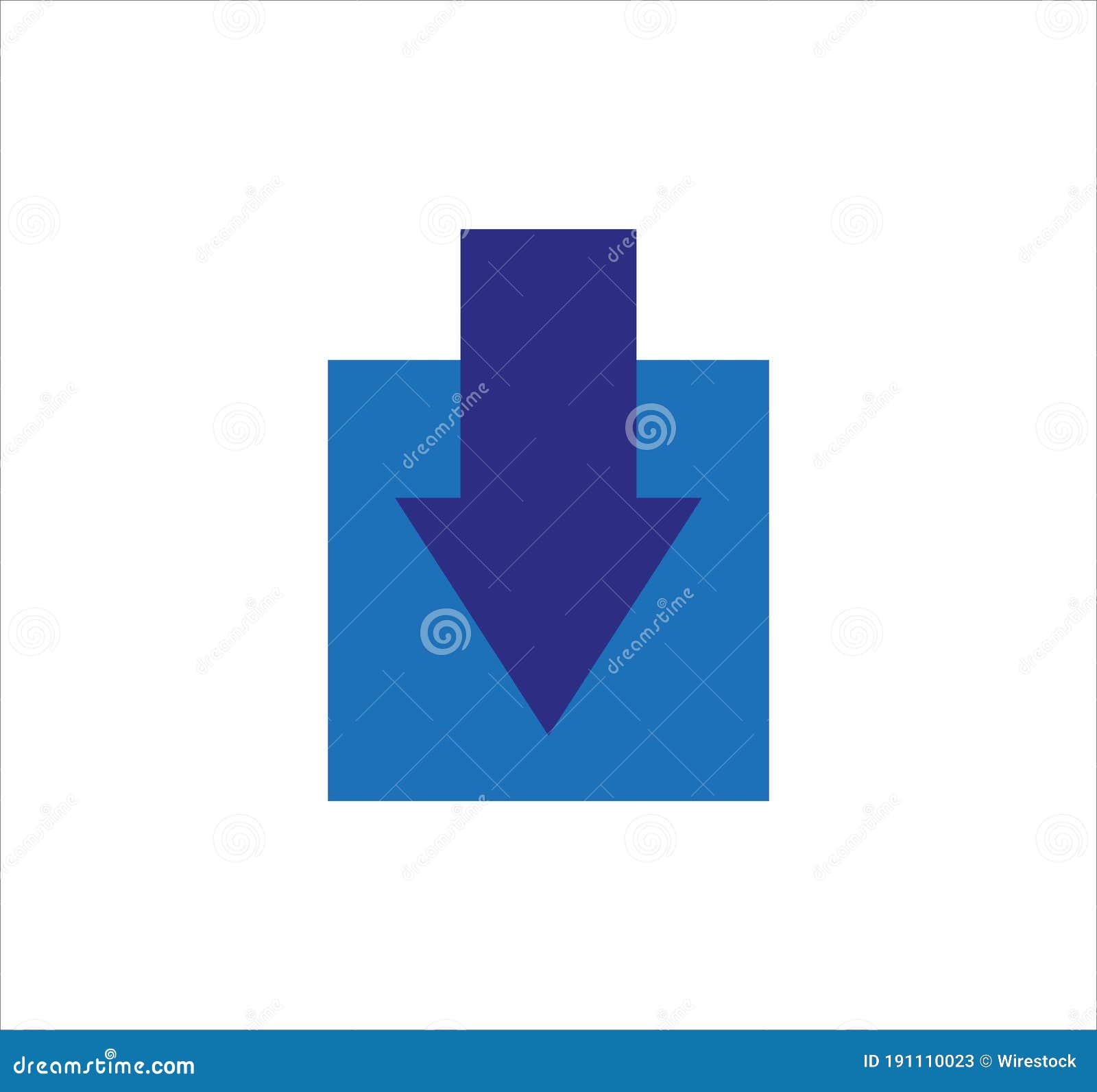 Illustration of a Blue Download Icon for Web or Mobile Design Isolated ...