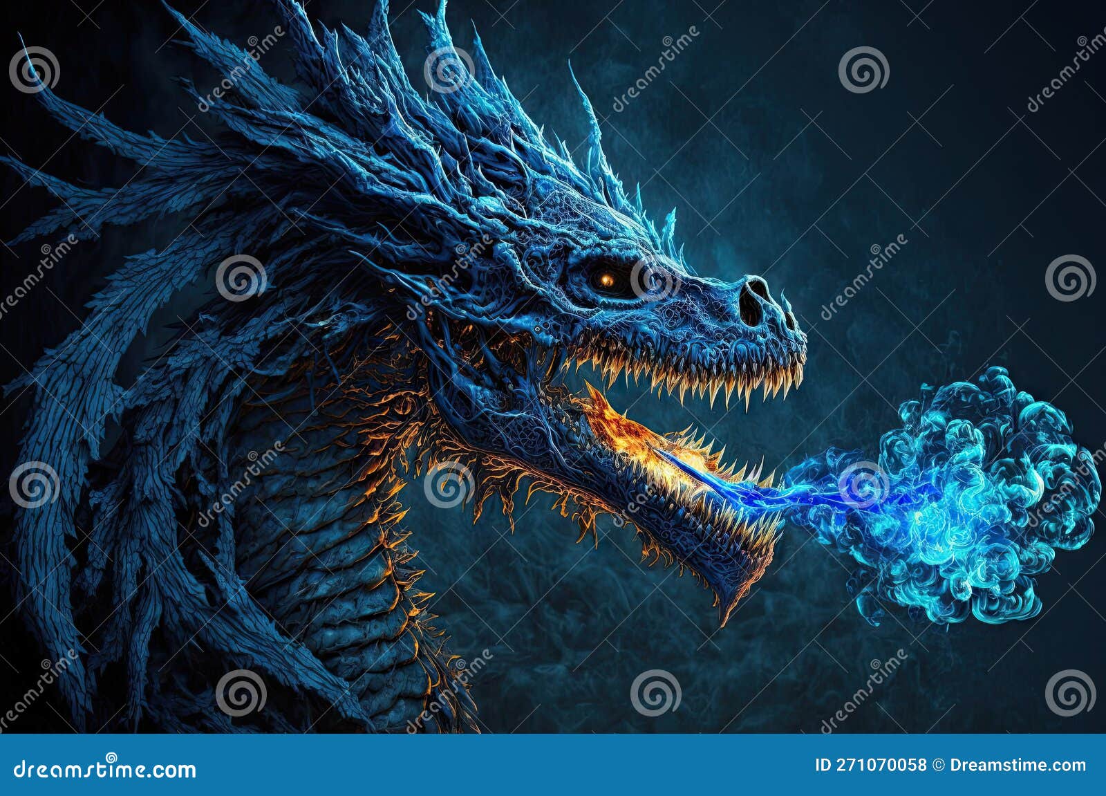 Illustration of the Blue Dragon Stock Illustration - Illustration of ...