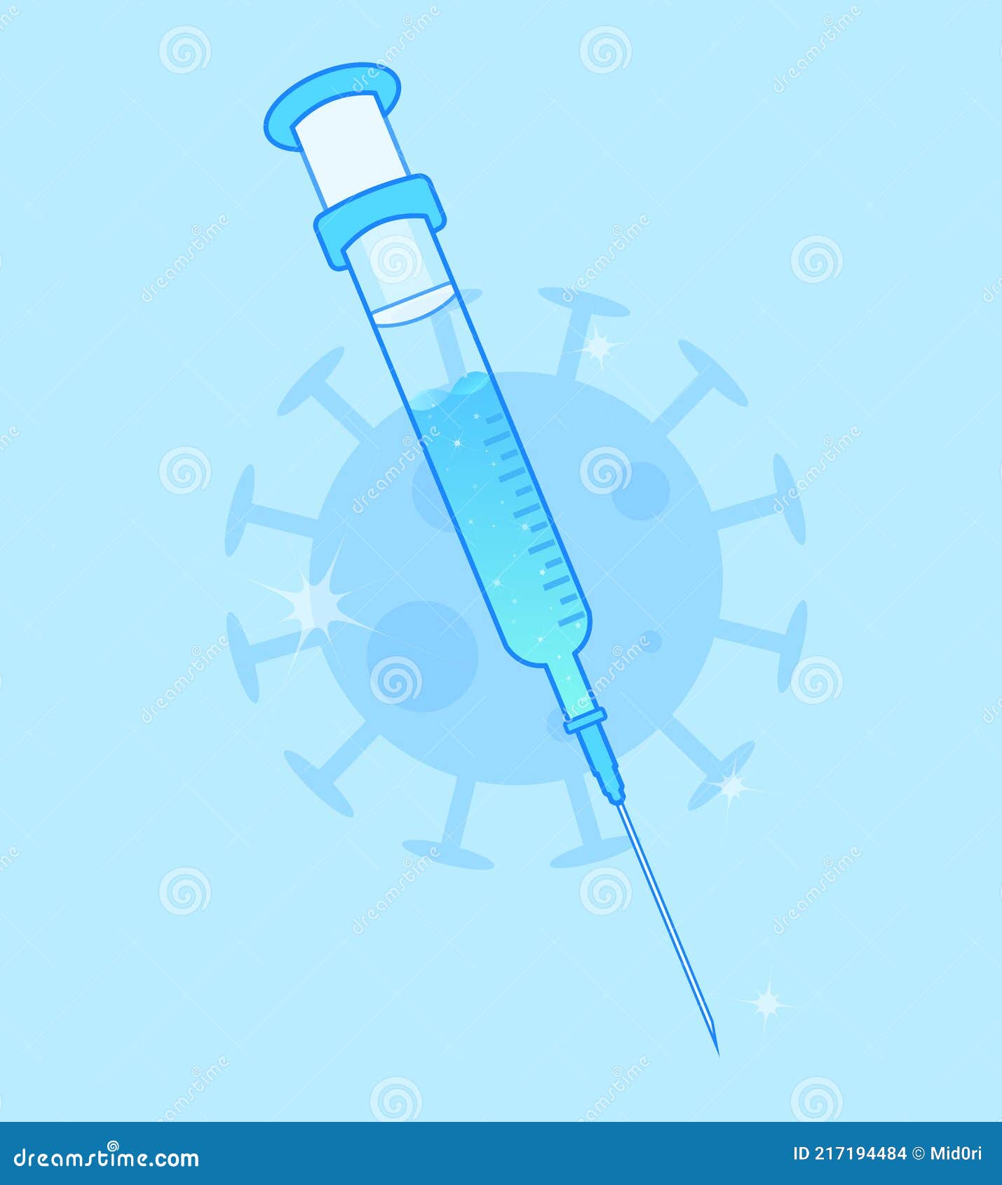 Illustration of Blue Dreamy Syringe with Gradient Magic Liquid Stock ...