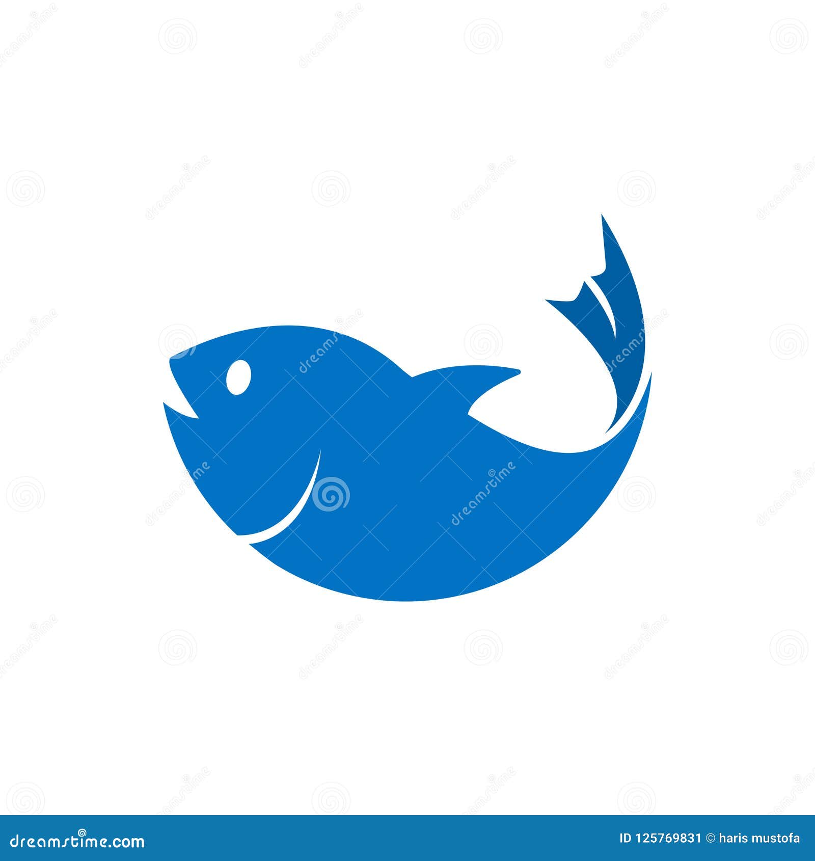 Illustration of Blue Fish Element Graphic Template Stock Vector ...