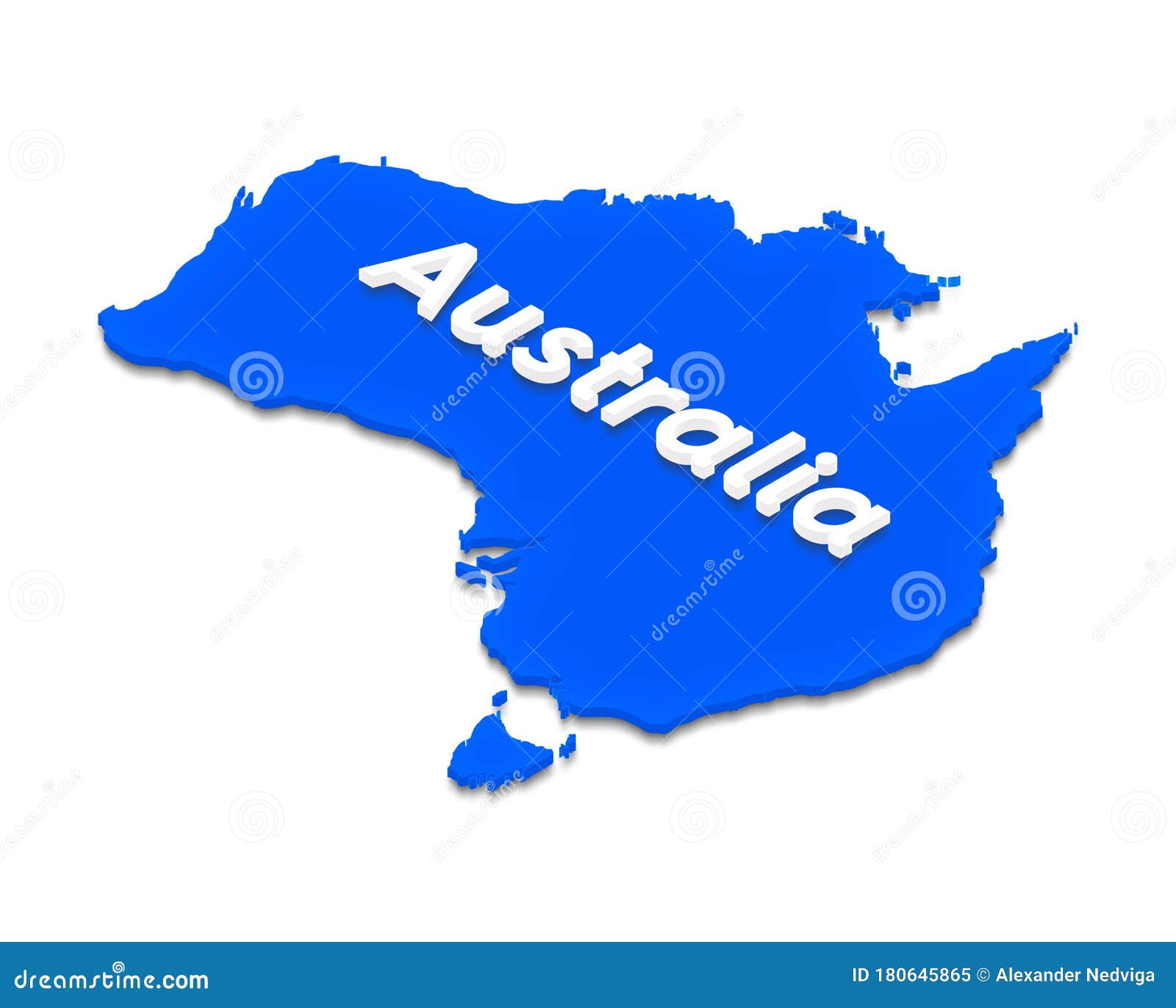 Map of Australia. 3D Isometric Illustration Stock Illustration ...