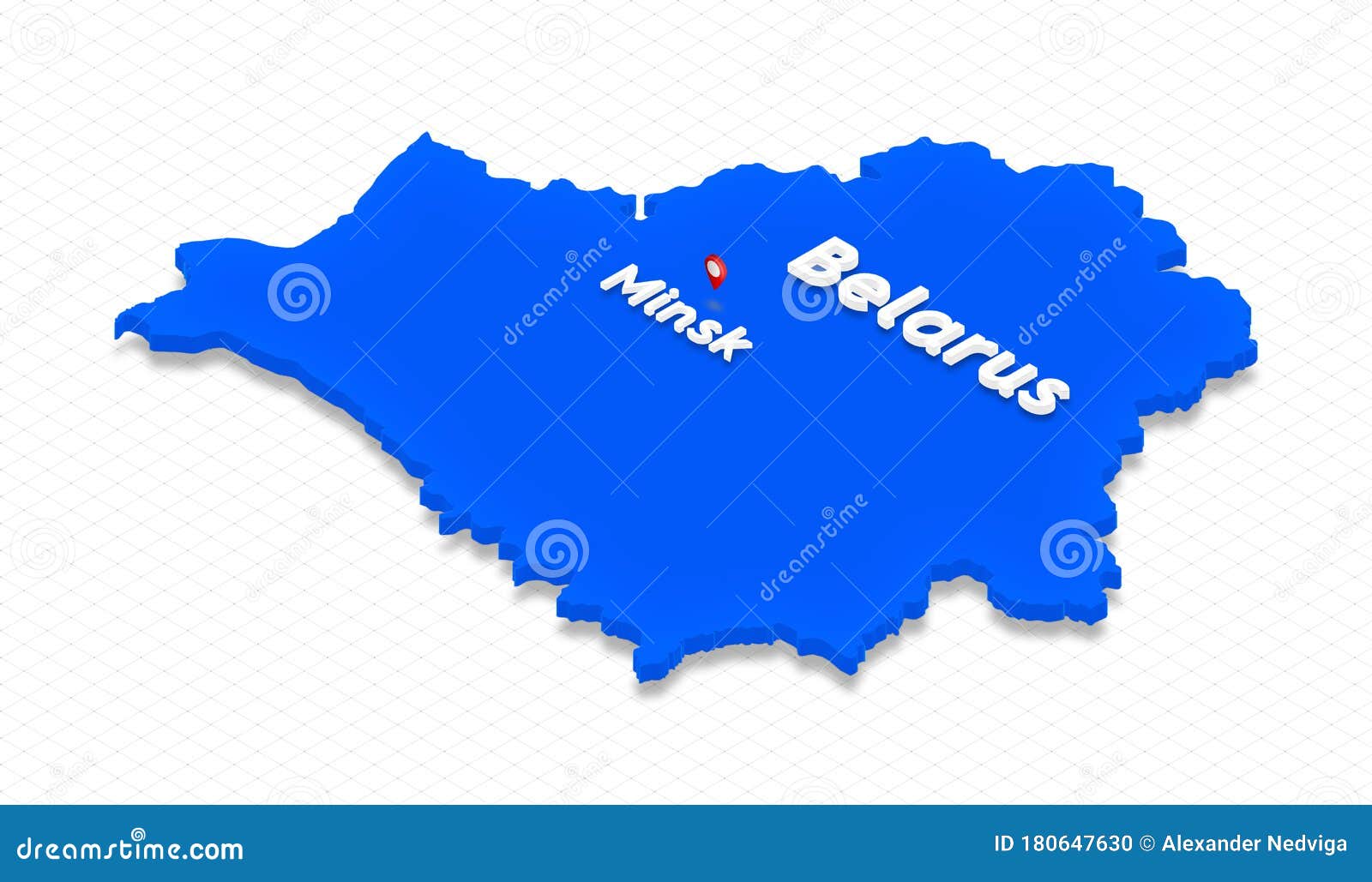 Map of Belarus. 3D Isometric Perspective Illustration Stock ...