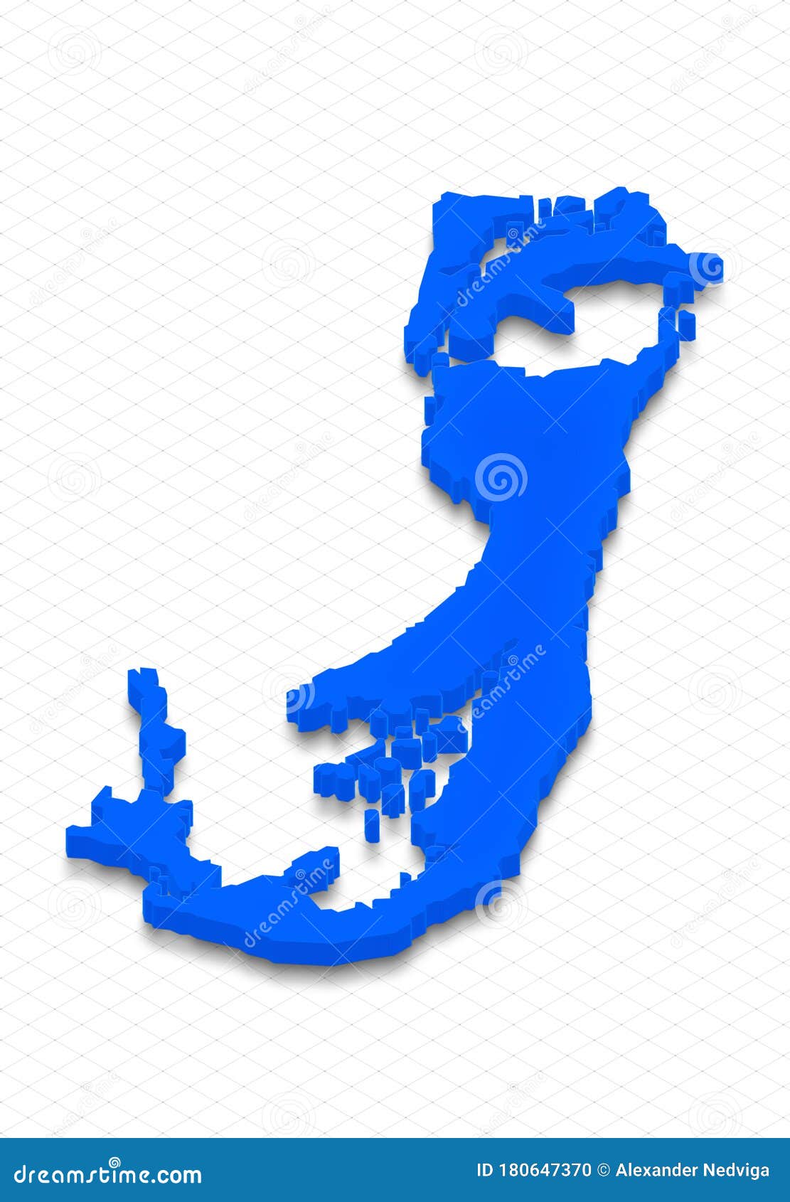 Map of Bermuda. 3D Isometric Perspective Illustration Stock ...