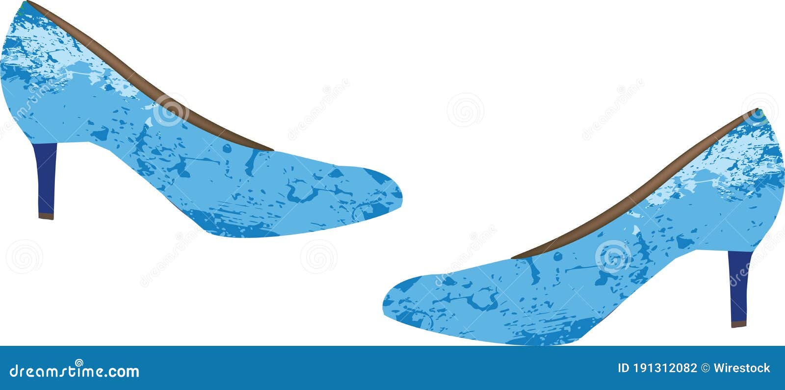 Illustration of Blue High Heels on an Isolated Background Stock ...