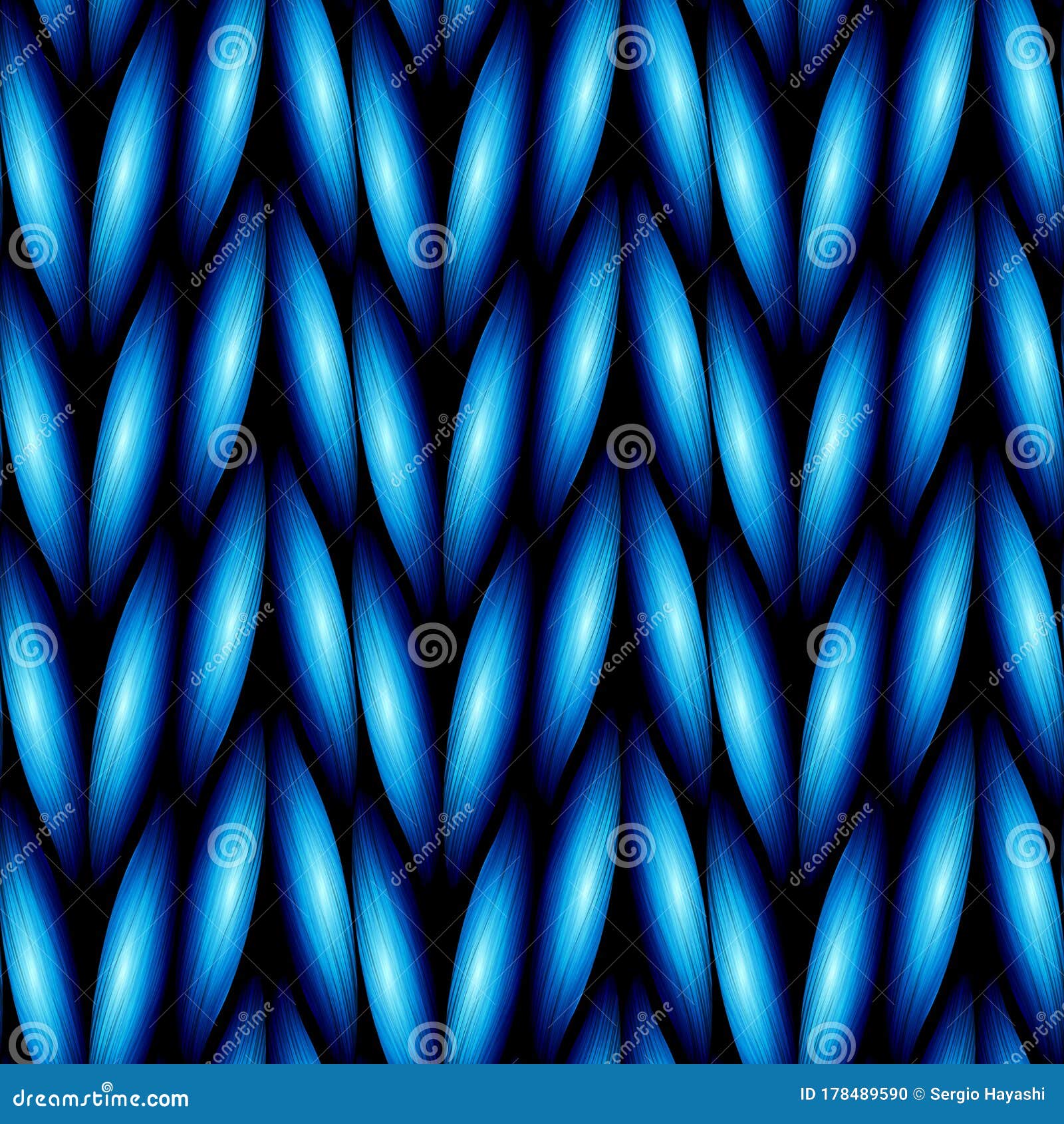 Seamless Blue Knitted Crochet Texture Pattern Stock Illustration ...