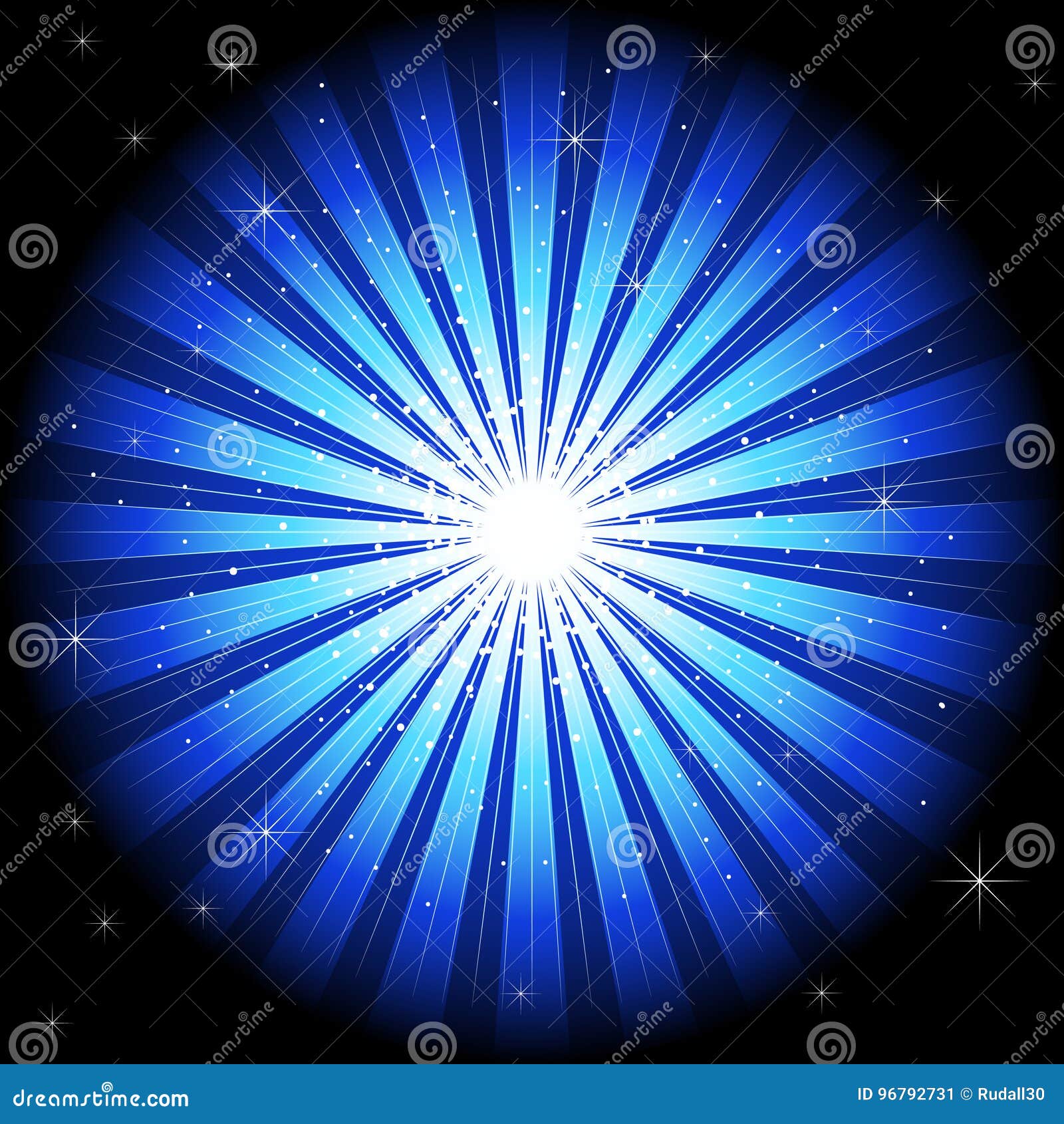 Illustration of Blue Light Burst Stock Vector - Illustration of ...