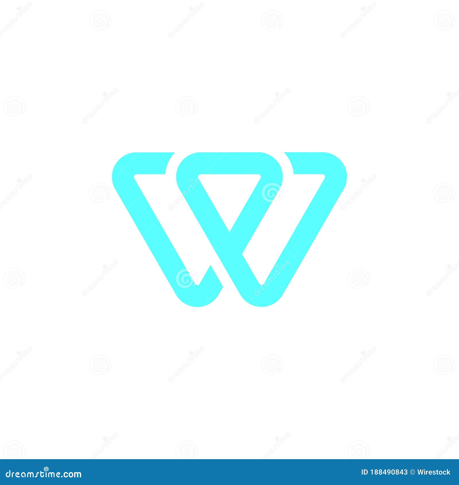 Illustration of a Blue Logo Type with the Letter W Isolated on a White ...