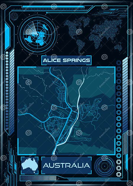 Illustration of the Blue Map of Alice Springs Stock Illustration ...