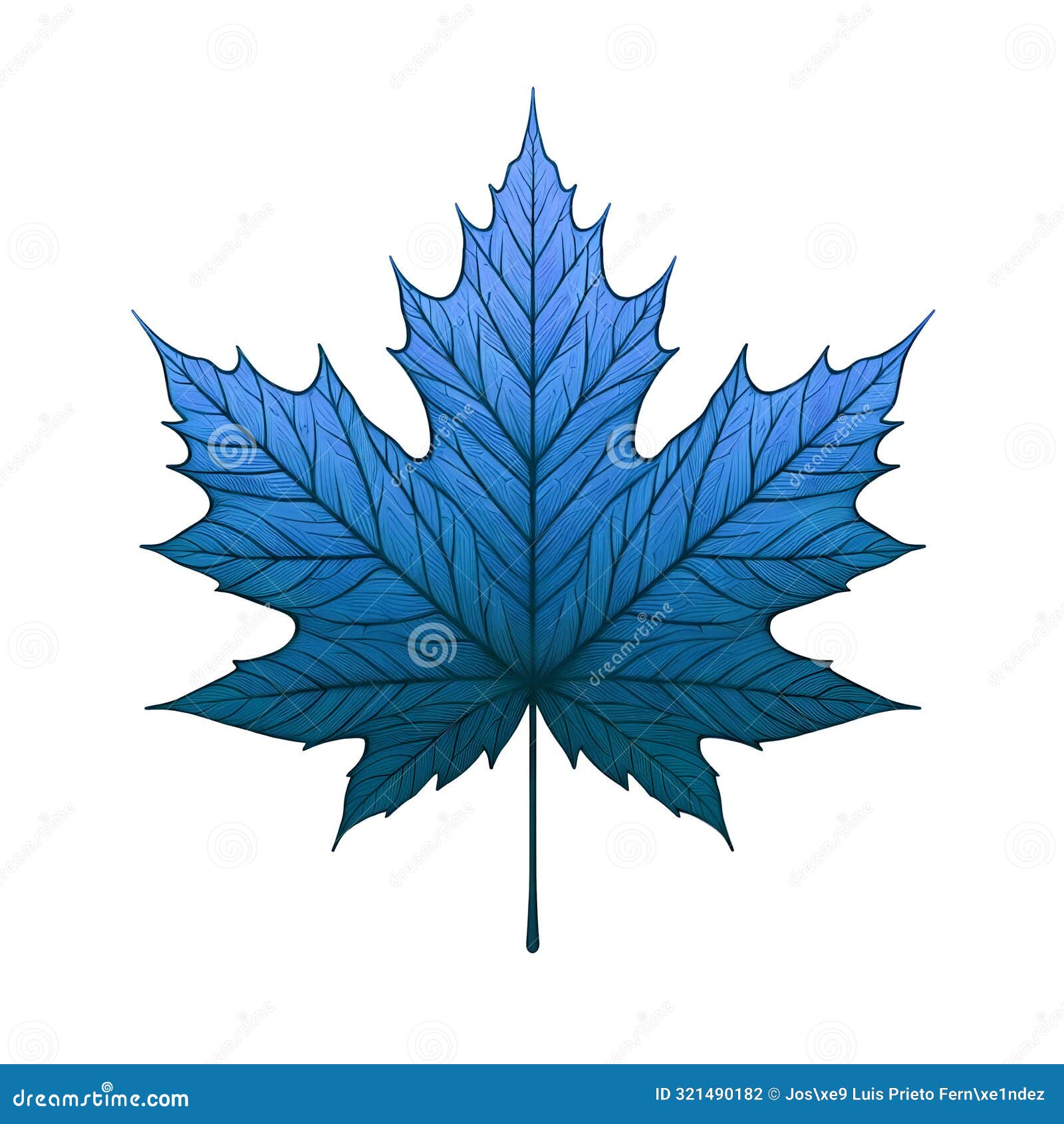 Illustration of a Blue Maple Leaf Stock Illustration - Illustration of ...