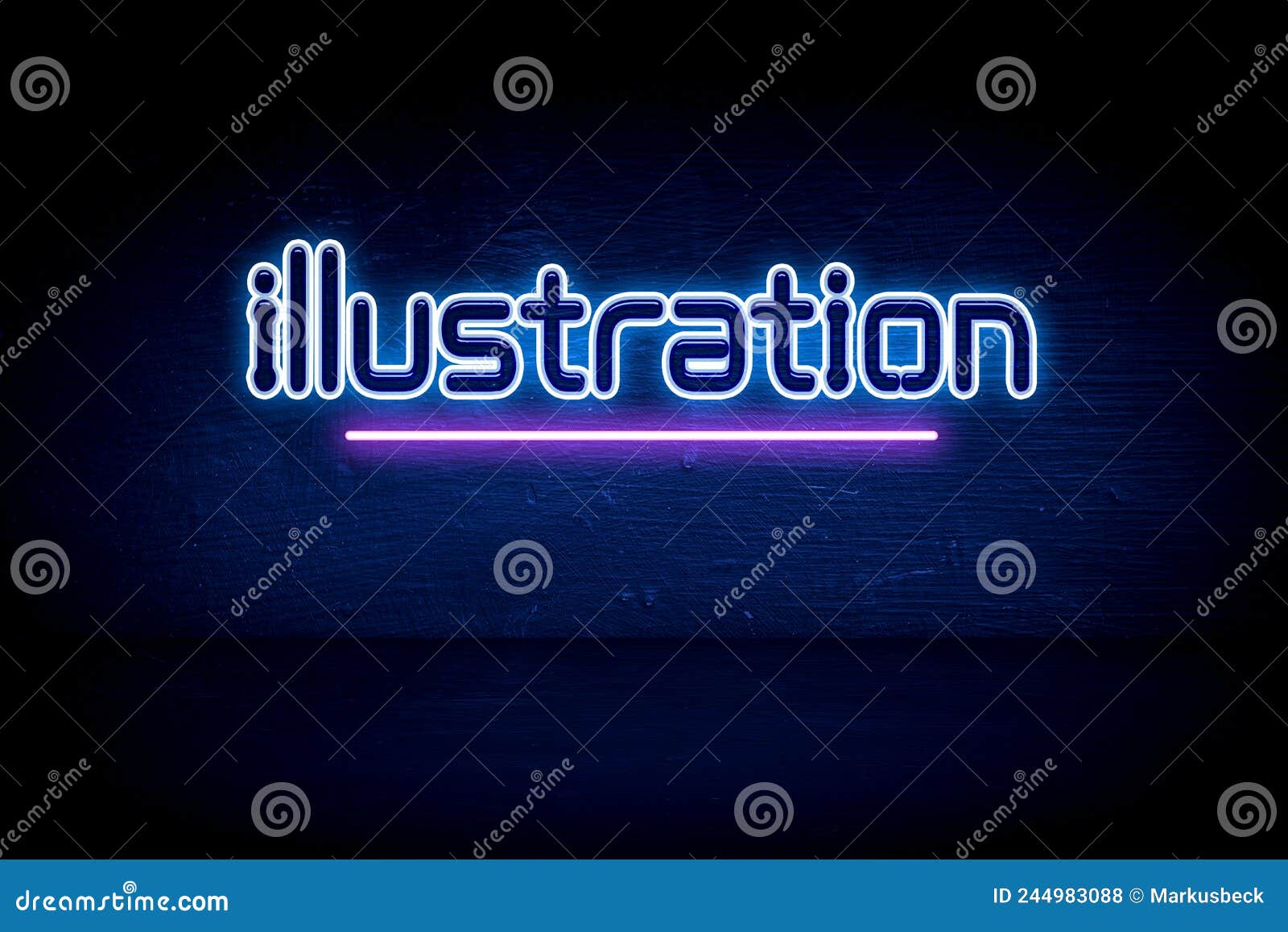Illustration - Blue Neon Announcement Signboard Stock Photo - Image of ...