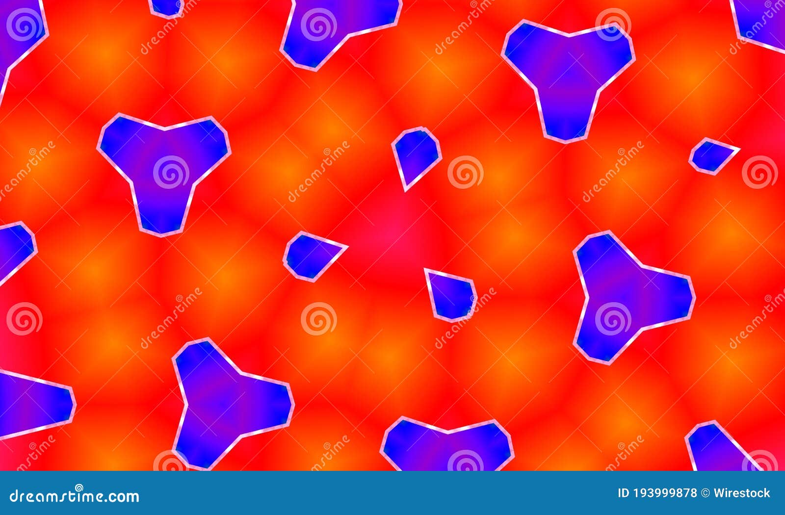 Illustration of Blue Patterns on a Red-orange Texture Background Stock ...