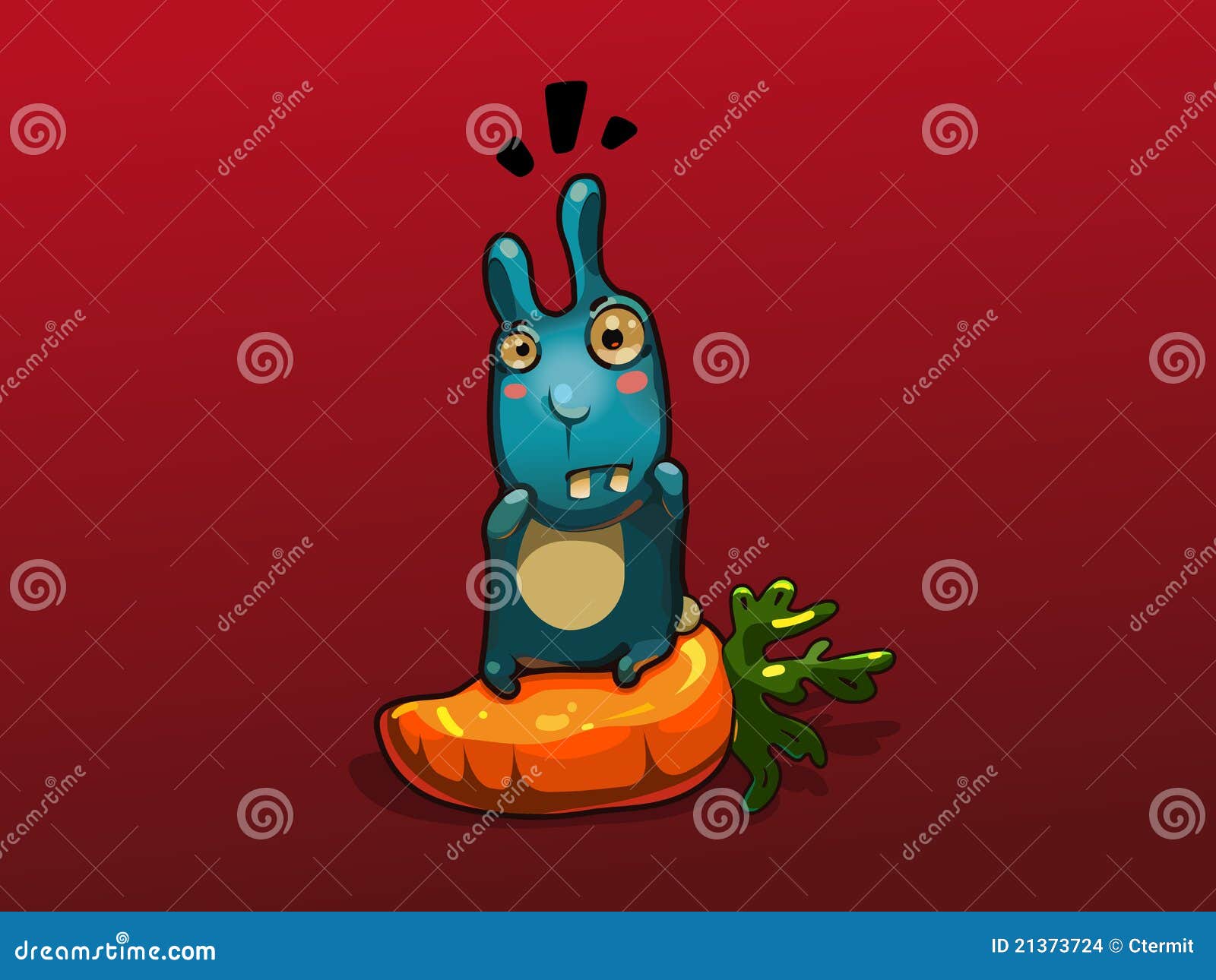 Blue Rabbit And A Drill. Cartoon | CartoonDealer.com #21419533