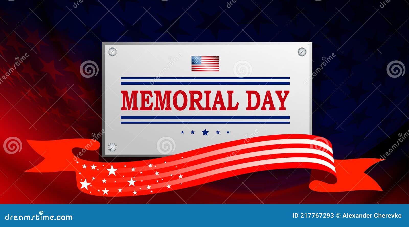 Illustration with Blue and Red Color Gradient, Rectangular Frame, Star ...