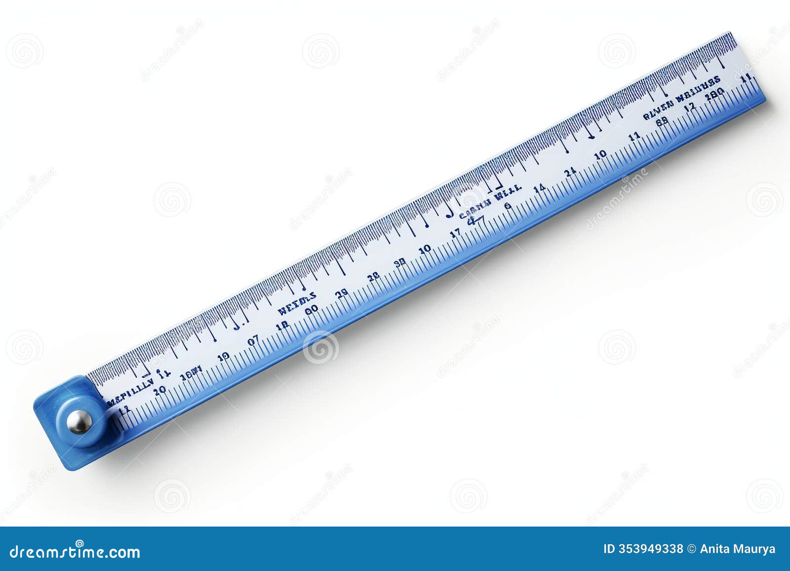 Illustration of a Blue Ruler with the Word White Background, Generative ...