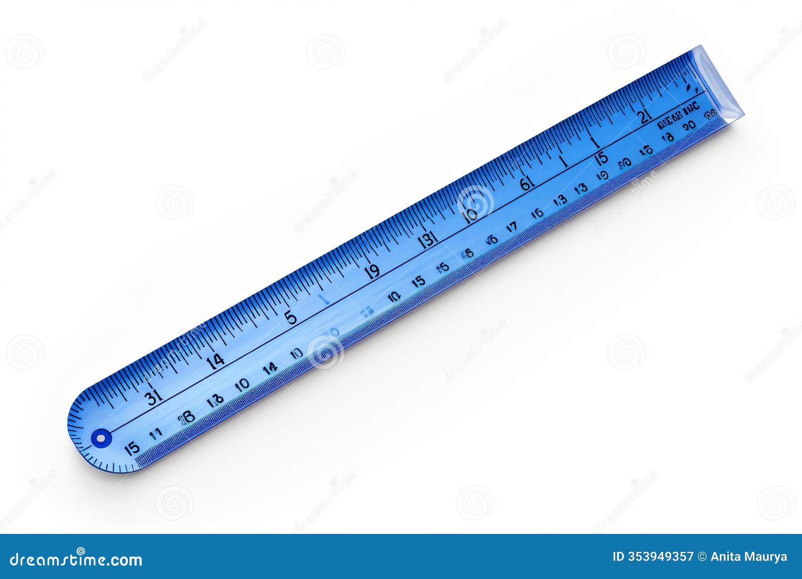Illustration of a Blue Ruler with the Word White Background, Generative ...