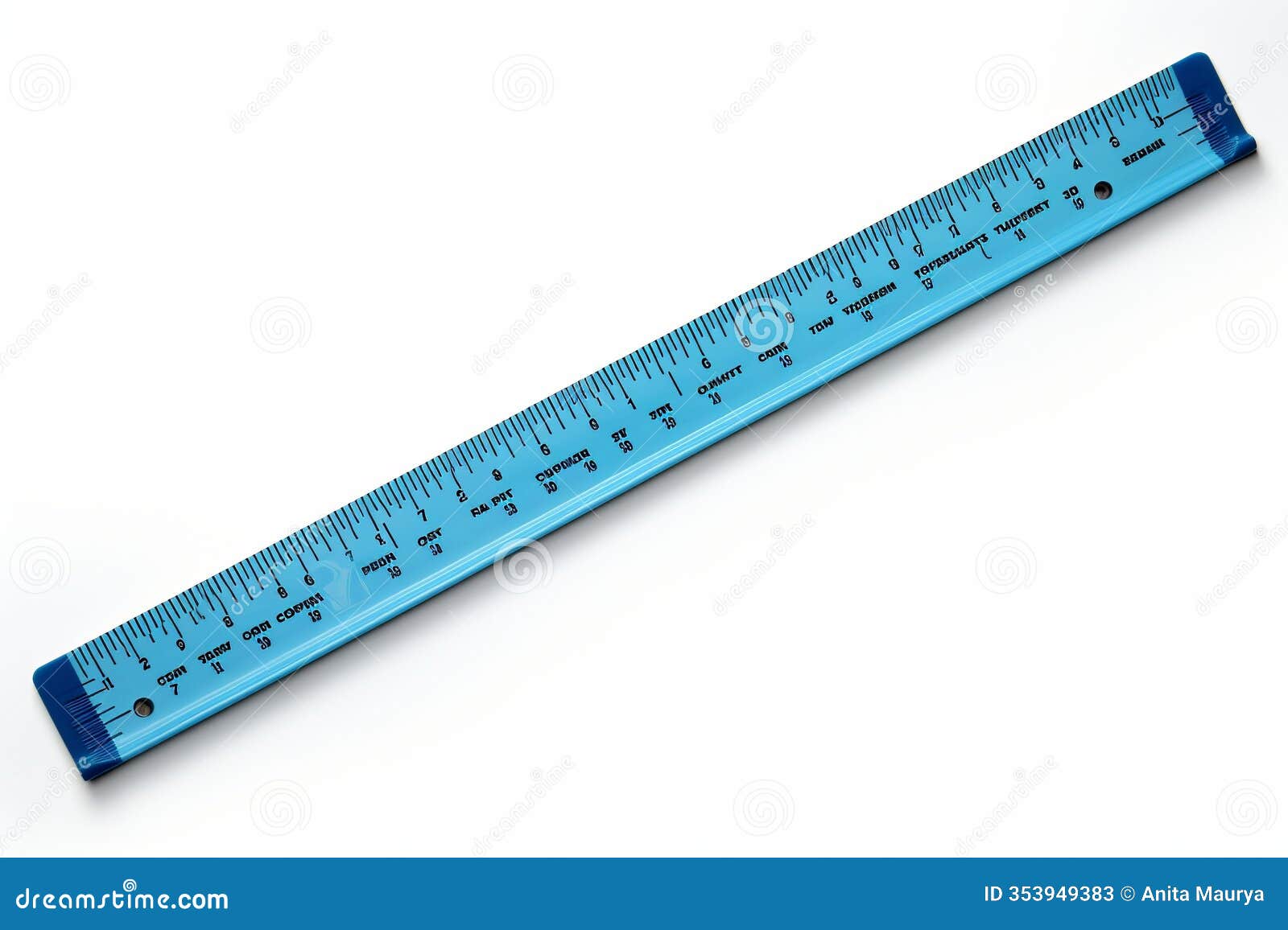 Illustration of a Blue Ruler with the Word White Background, Generative ...